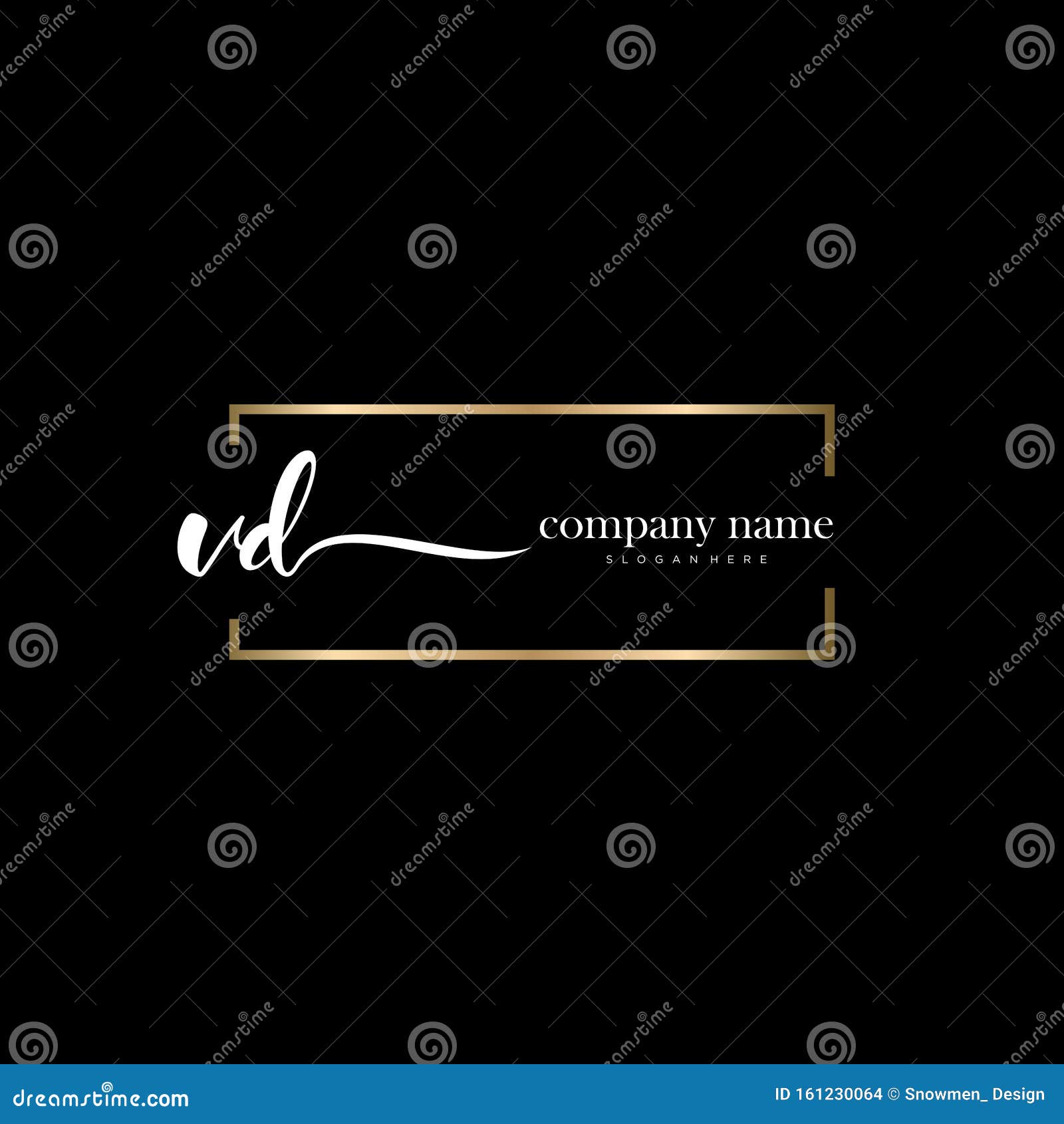 VD Initial Handwriting Logo Template Vector. Stock Vector ...