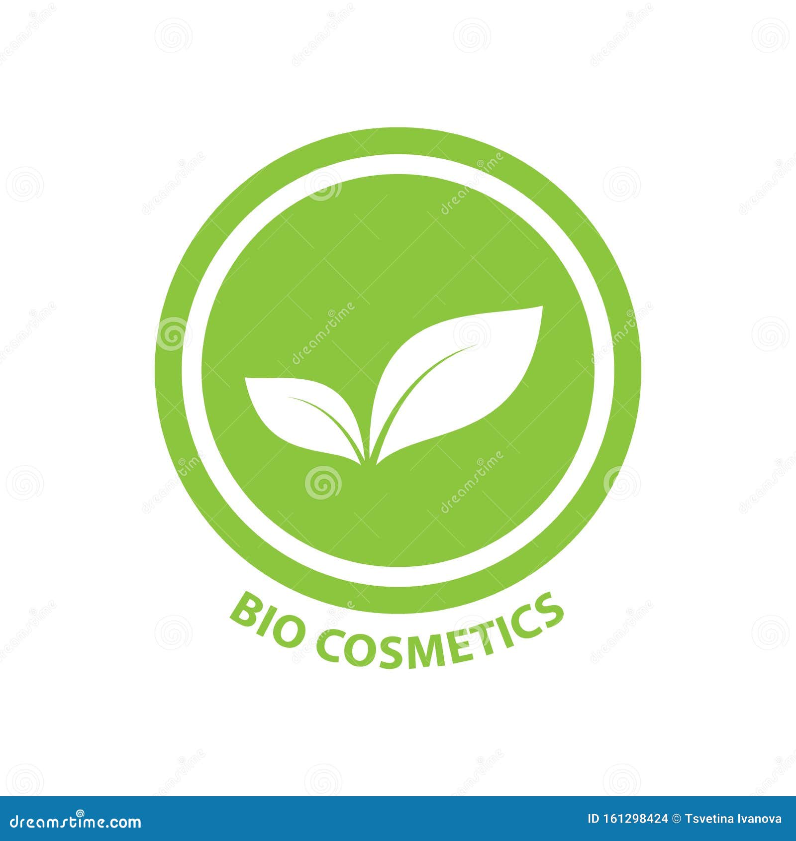 Bio Cosmetics Circle Vector Label Stamp. Stock Vector - Illustration of ...