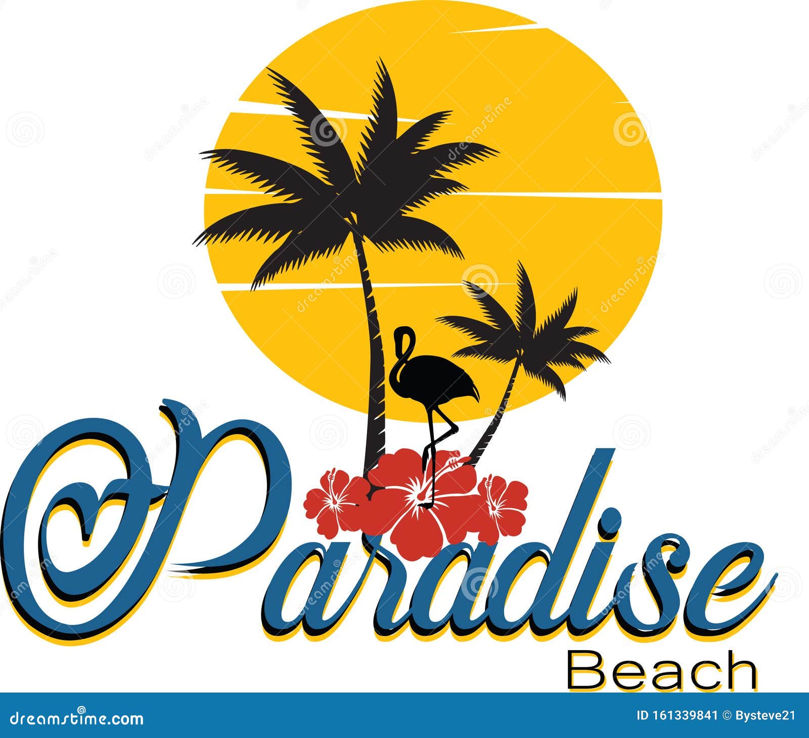 Trendy Fashion T-shirt Beautiful Design Paradise Beach Text Summer Time ...