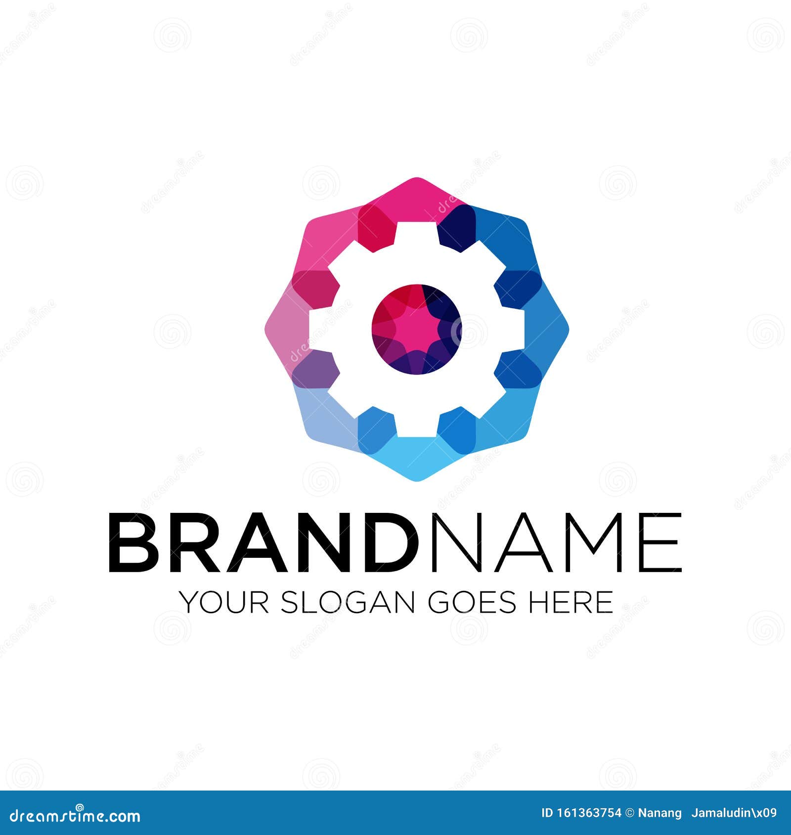 Gear logo full color stock vector. Illustration of fire - 161363754