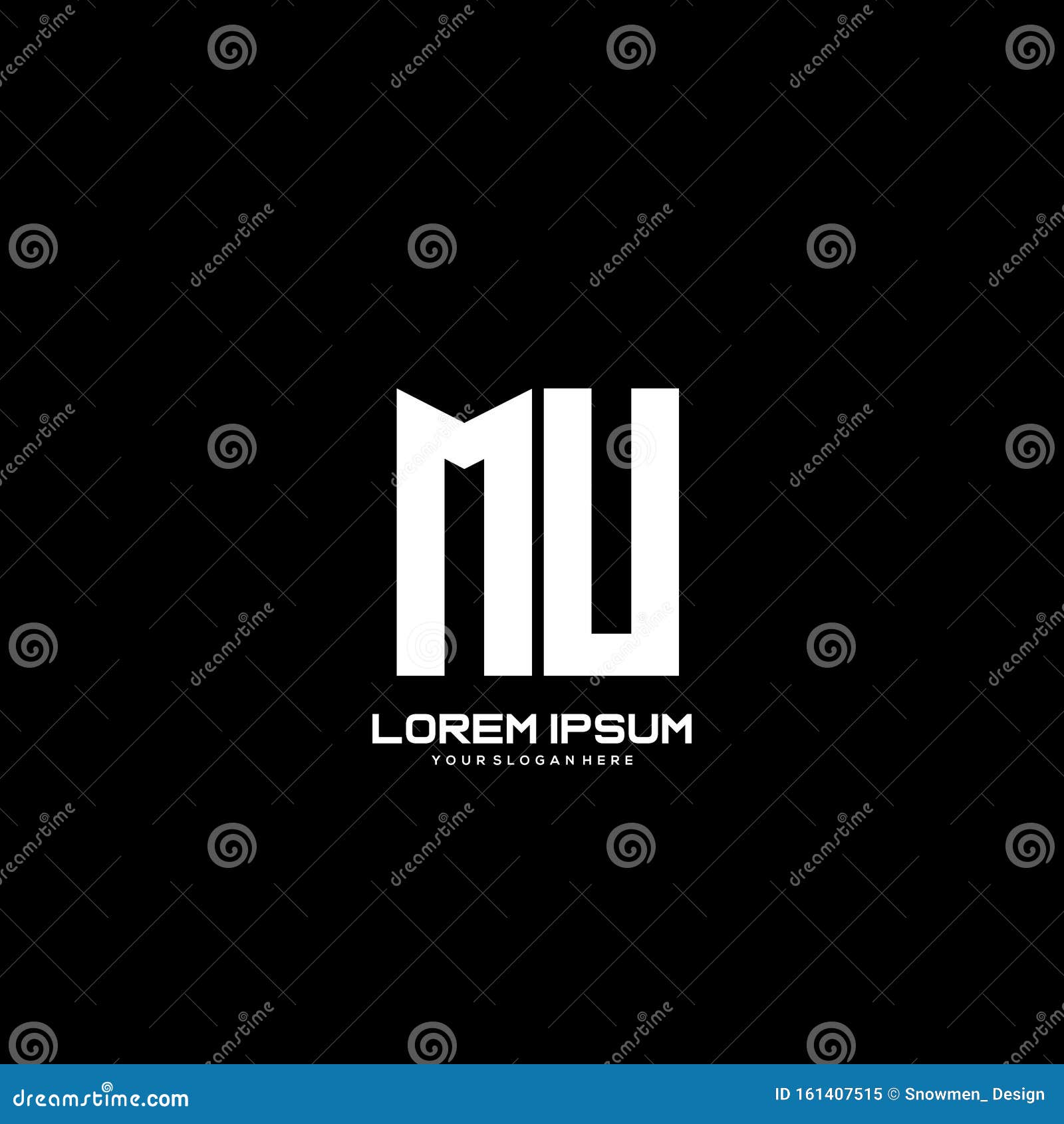 Initial Letter MU Minimalist Art Logo Vector Stock Vector ...