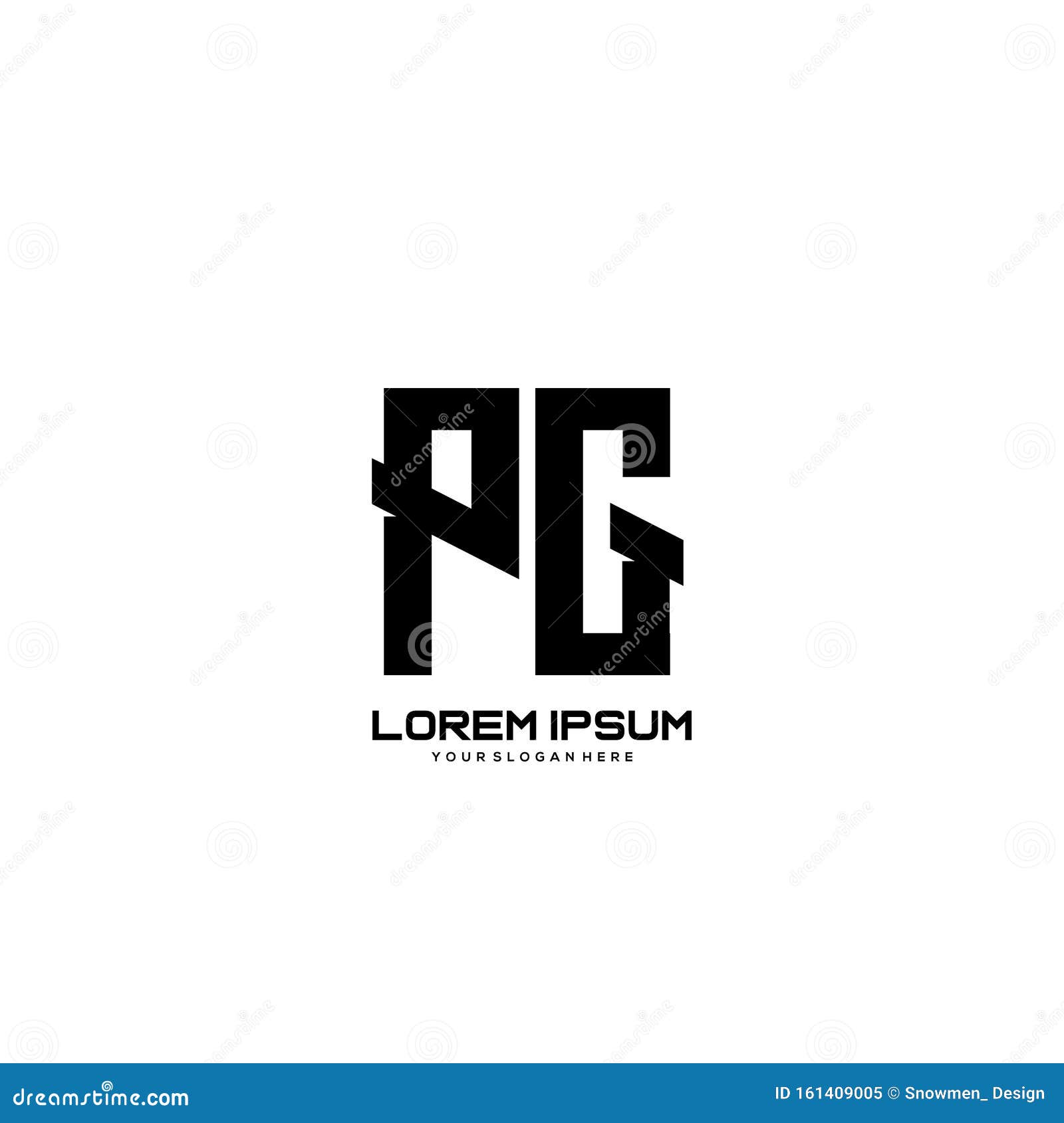 Initial Letter PG Minimalist Art Logo Vector Stock Vector ...