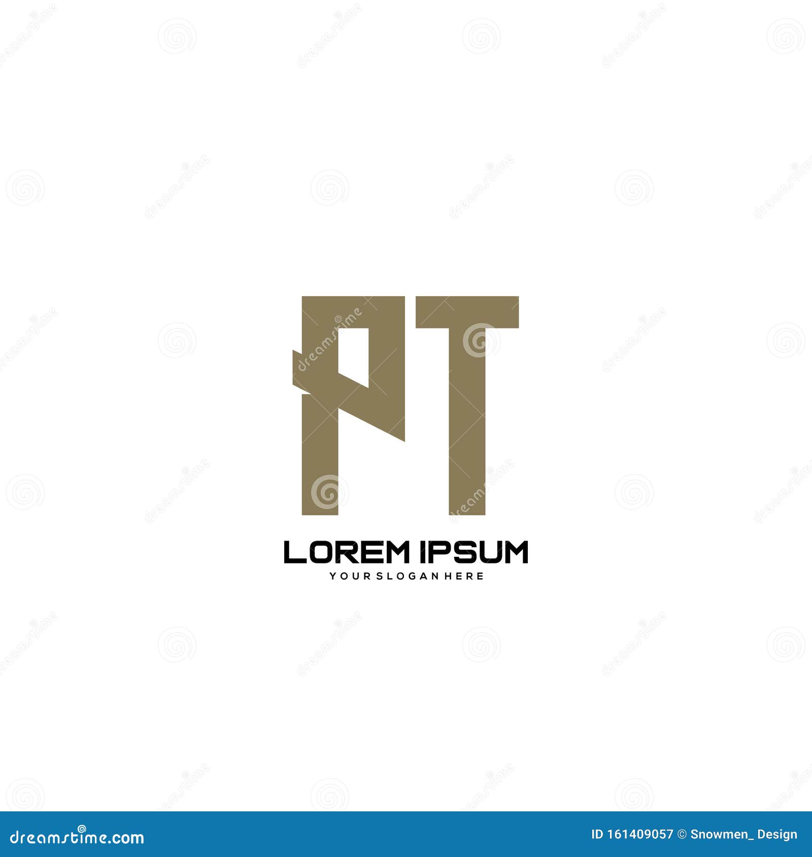 Initial Letter PT Minimalist Art Logo Vector Stock Vector ...