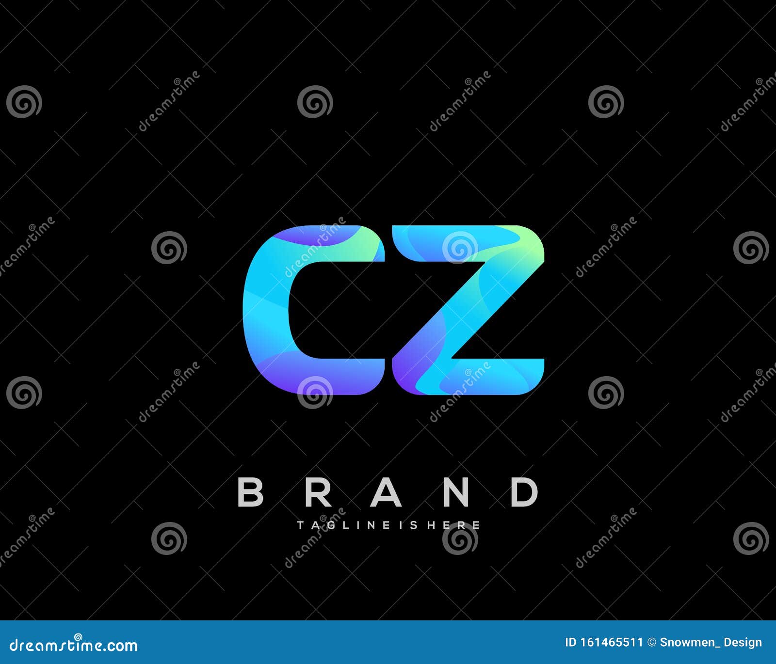 Initial Letter CZ Logo with Colorful Circle Background, Letter ...