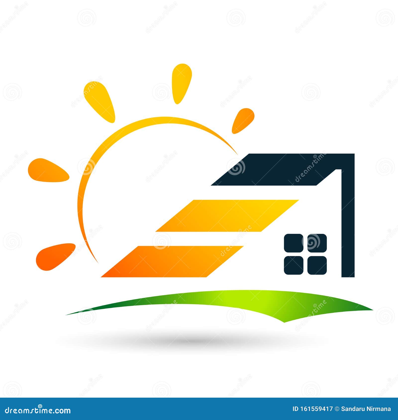 Sun and Solar Power Panel Energy System for Earth Globe Home House ...