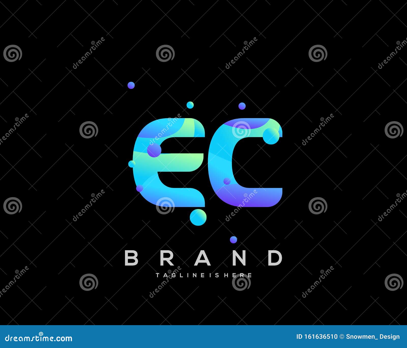 Initial Letter EC Logo with Colorful Circle Background, Letter ...