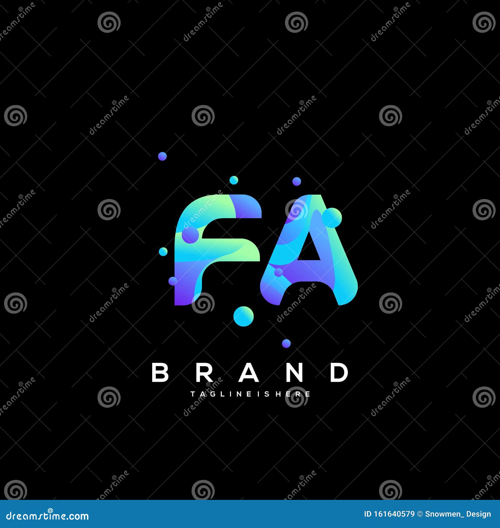 Initial Letter FA Logo with Colorful Circle Background, Letter ...