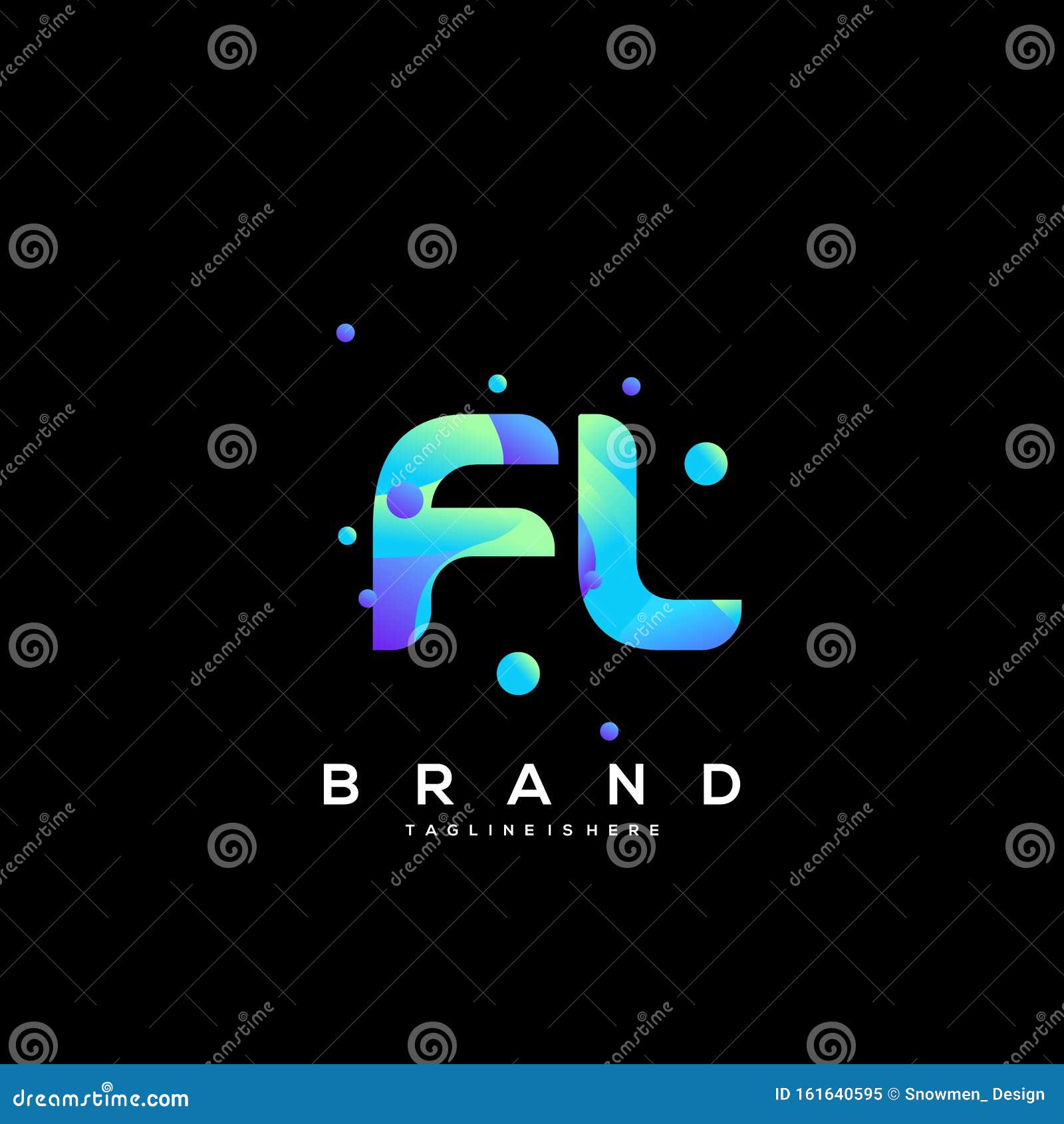 Initial Letter FL Logo with Colorful Circle Background, Letter ...