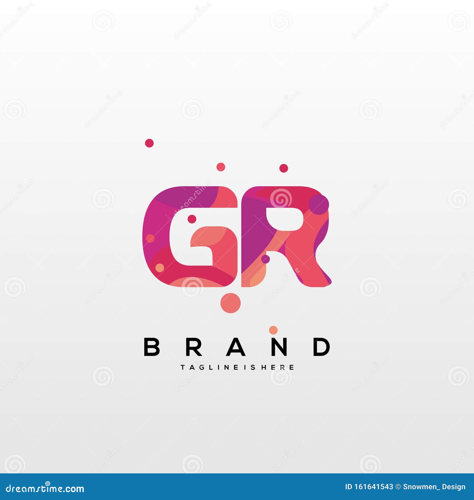 Initial Letter GR Logo with Colorful Circle Background, Letter ...