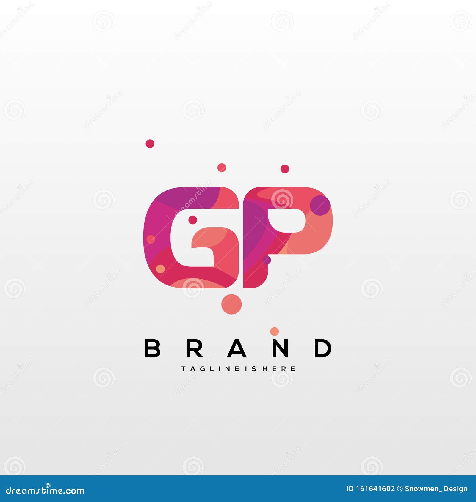 Initial Letter GP Logo with Colorful Circle Background, Letter ...