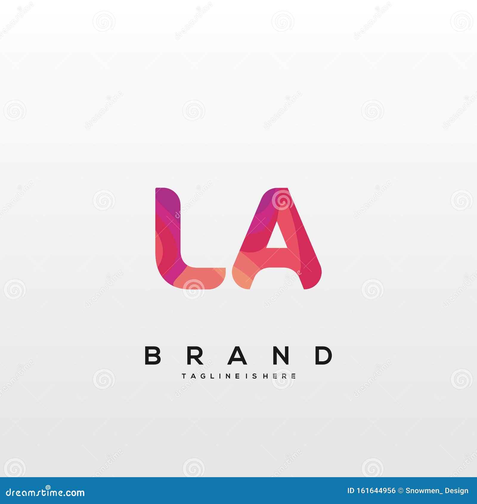 Initial Letter LA Logo with Colorful Circle Background, Letter ...
