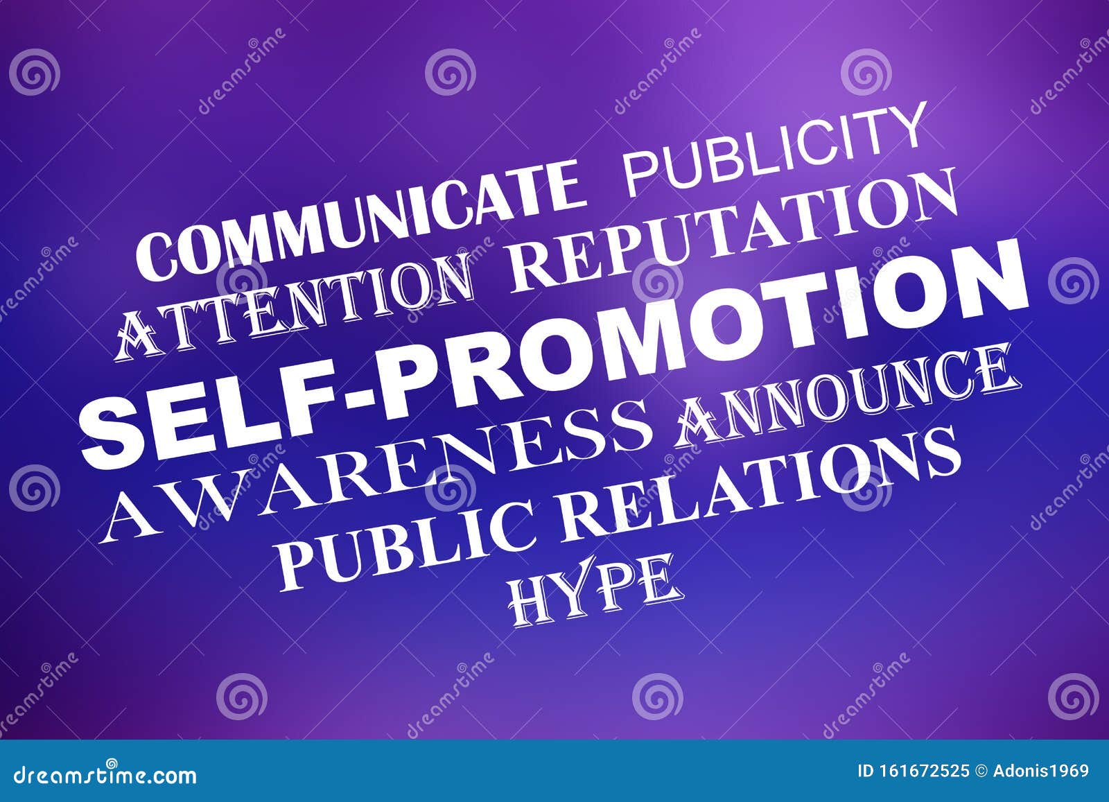 Self promotion word cloud stock illustration. Illustration of website ...