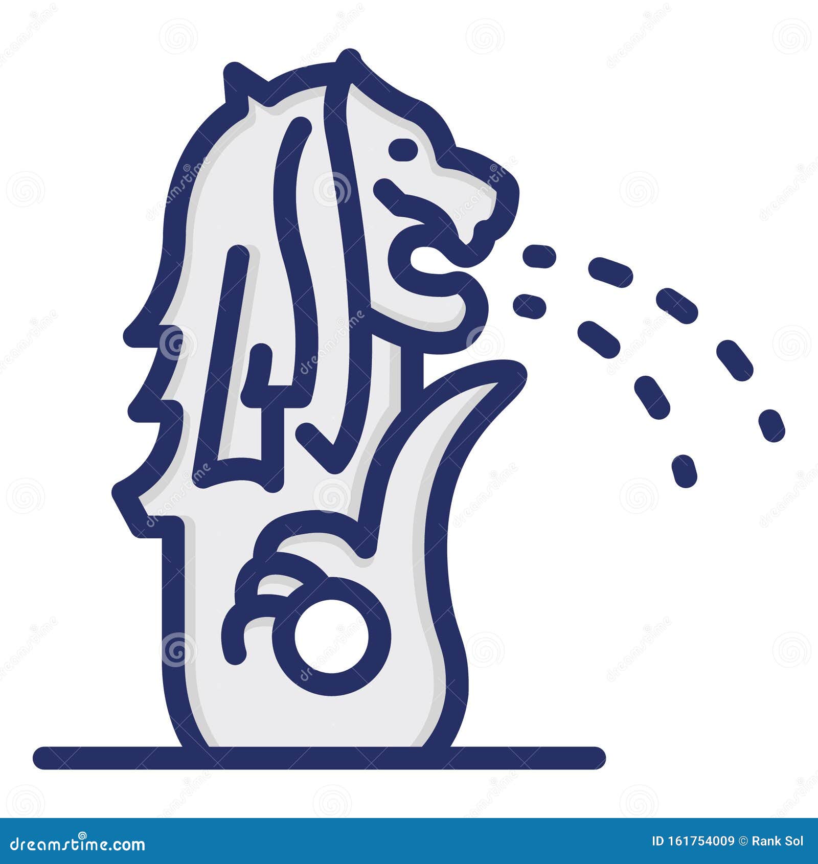Merlion Island, Merlion Sentosa Isolated Vector Icon Which Can Be ...
