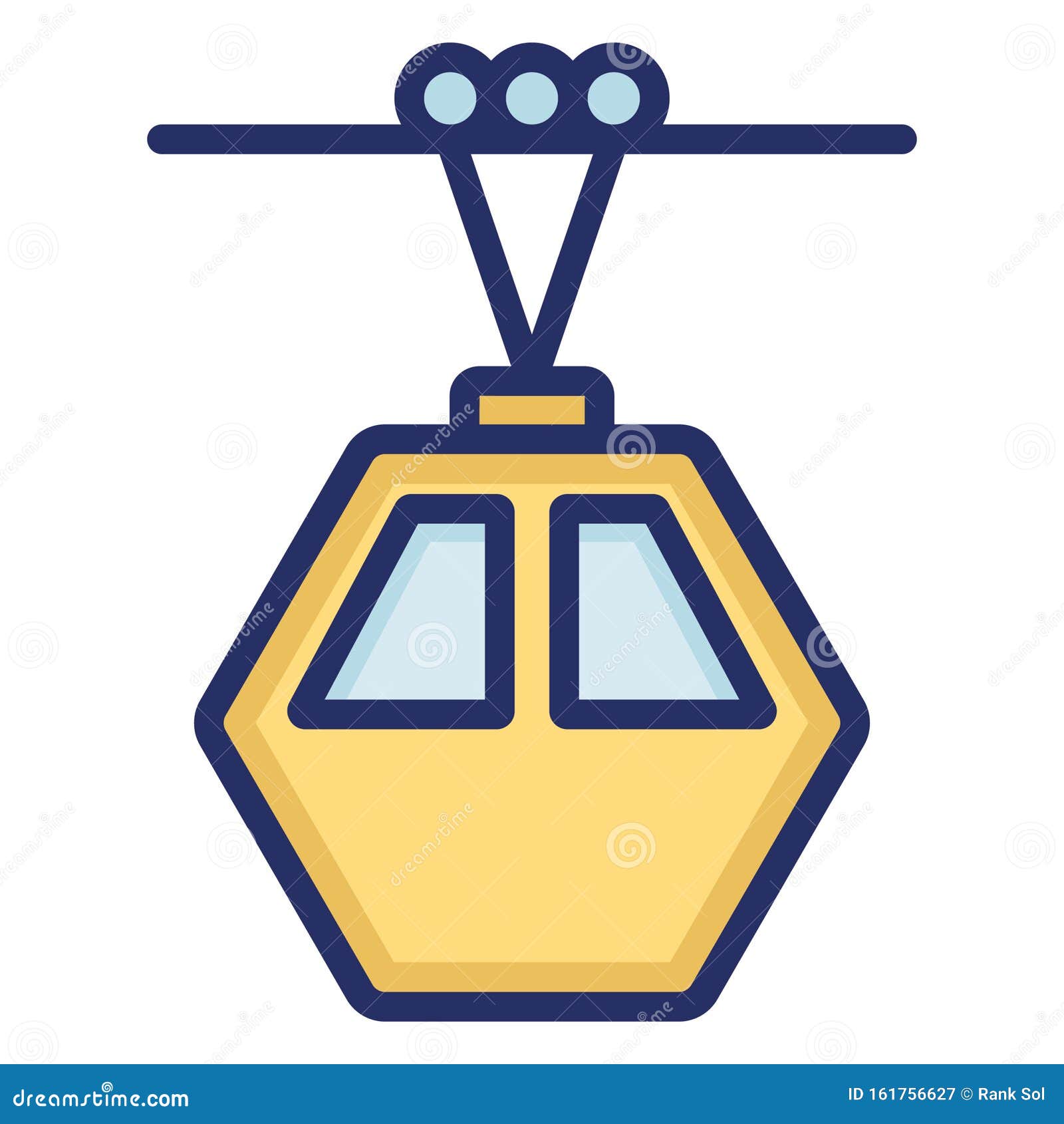 Cableway, Ropeway Isolated Vector Icon Which Can Be Easily Modified or ...