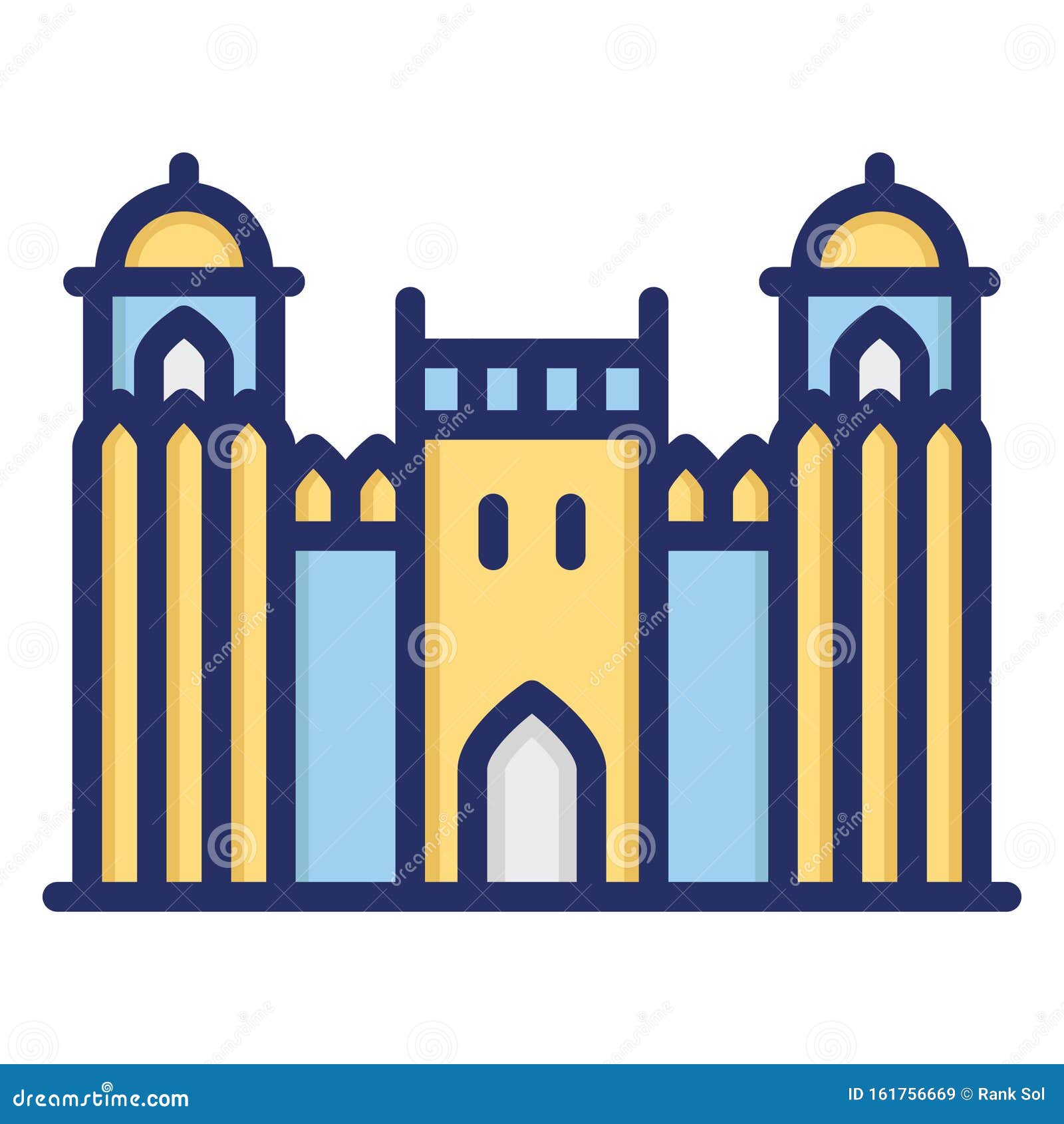 Historic Fort, Lahore Castle Isolated Vector Icon Which Can Be Easily ...