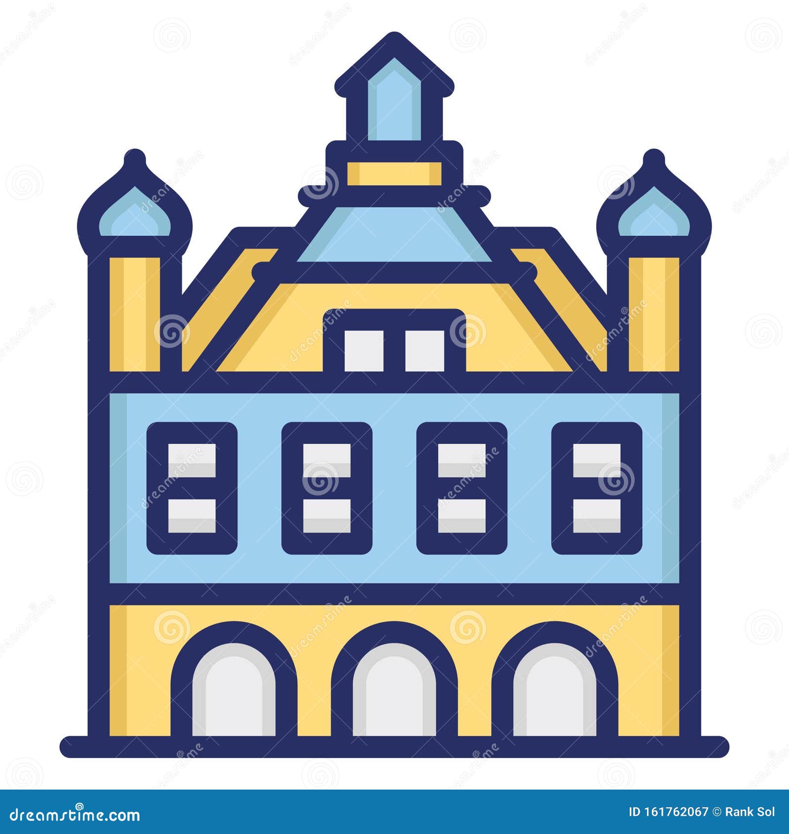 Academic, Educational Building Isolated Vector Icon Which Can Be Easily ...
