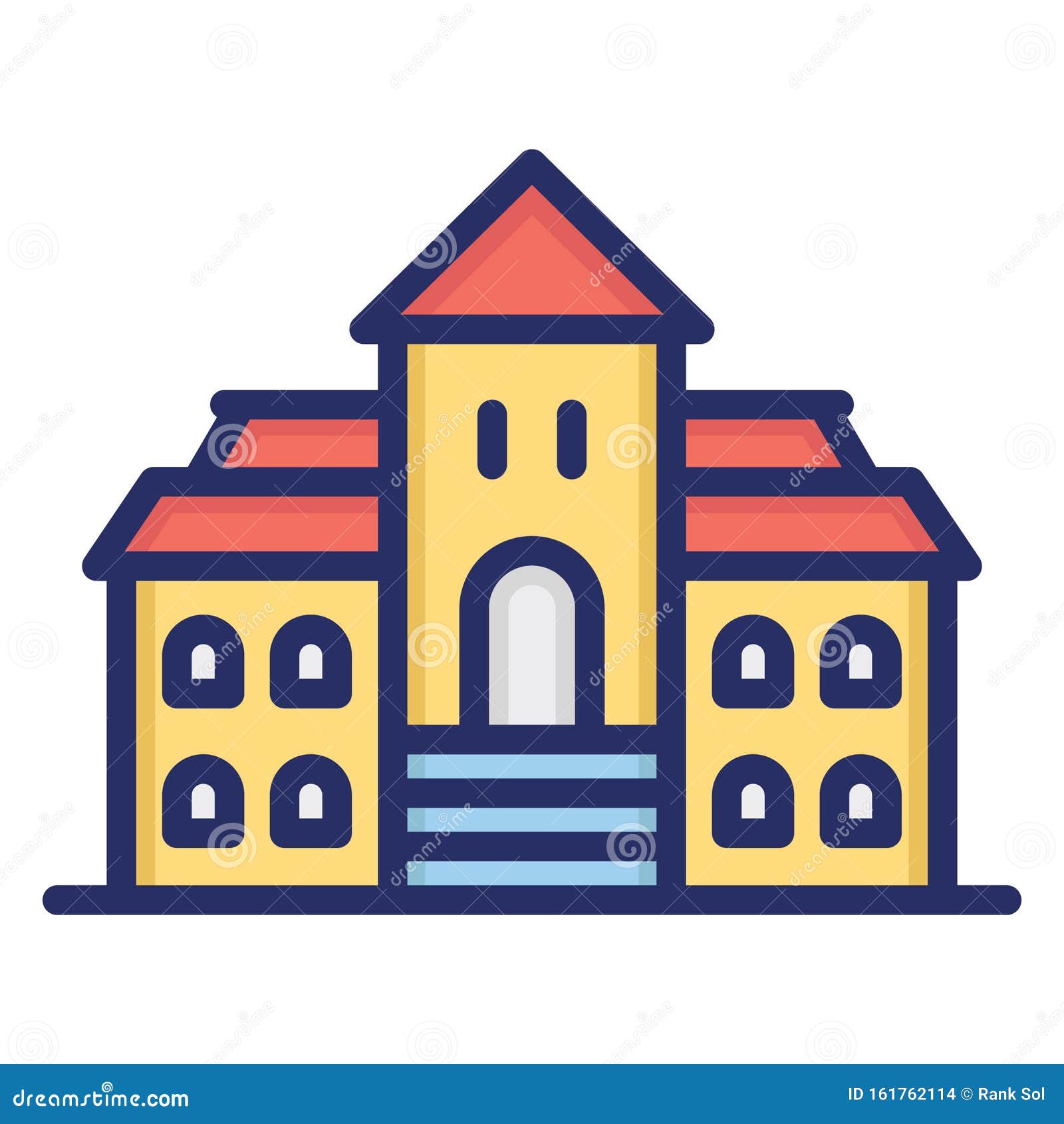Academic, Educational Building Isolated Vector Icon Which Can Be Easily ...