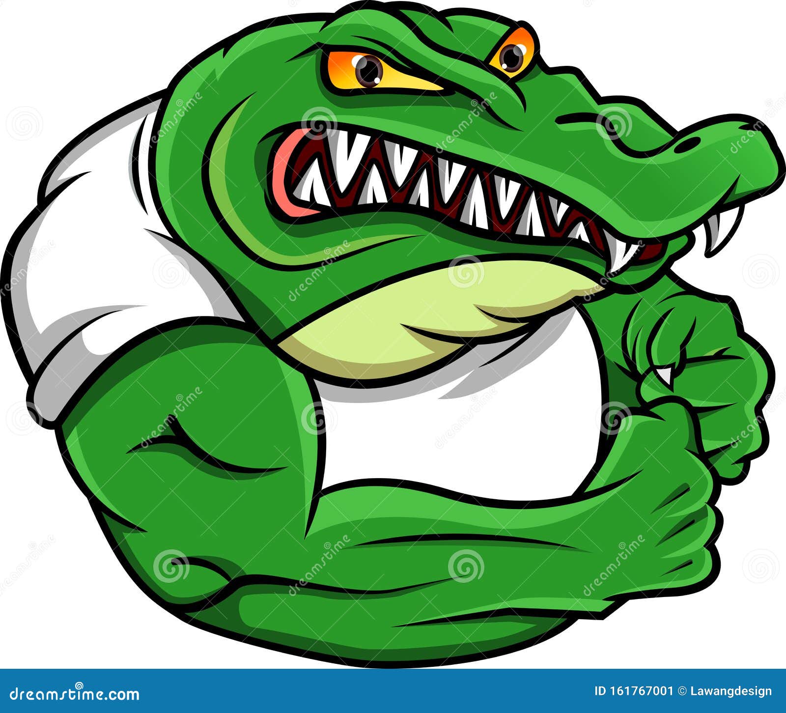 Cute Muscle Crocodile Cartoon | CartoonDealer.com #161767001