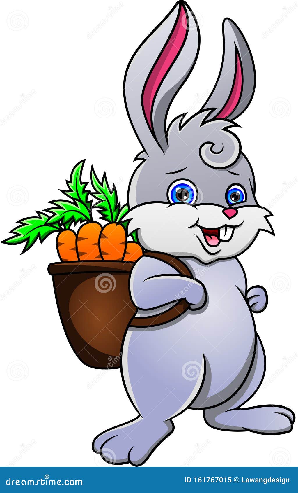 Cartoon Happy Rabbit and Carrot Stock Vector - Illustration of domestic ...