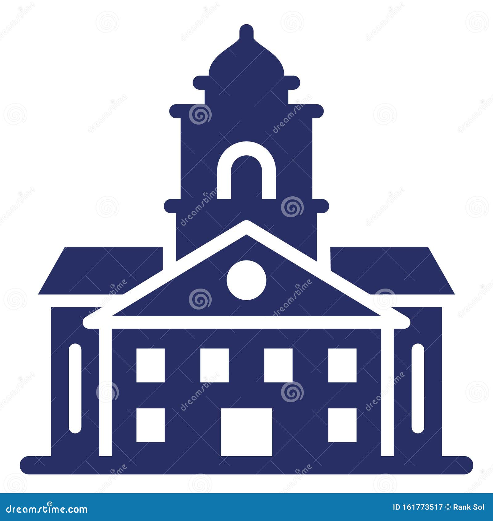 Academic, Educational Building Isolated Vector Icon Which Can Be Easily ...