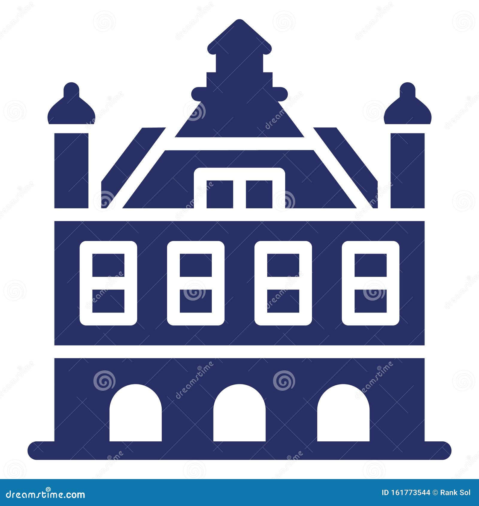 Academic, Educational Building Isolated Vector Icon Which Can Be Easily ...