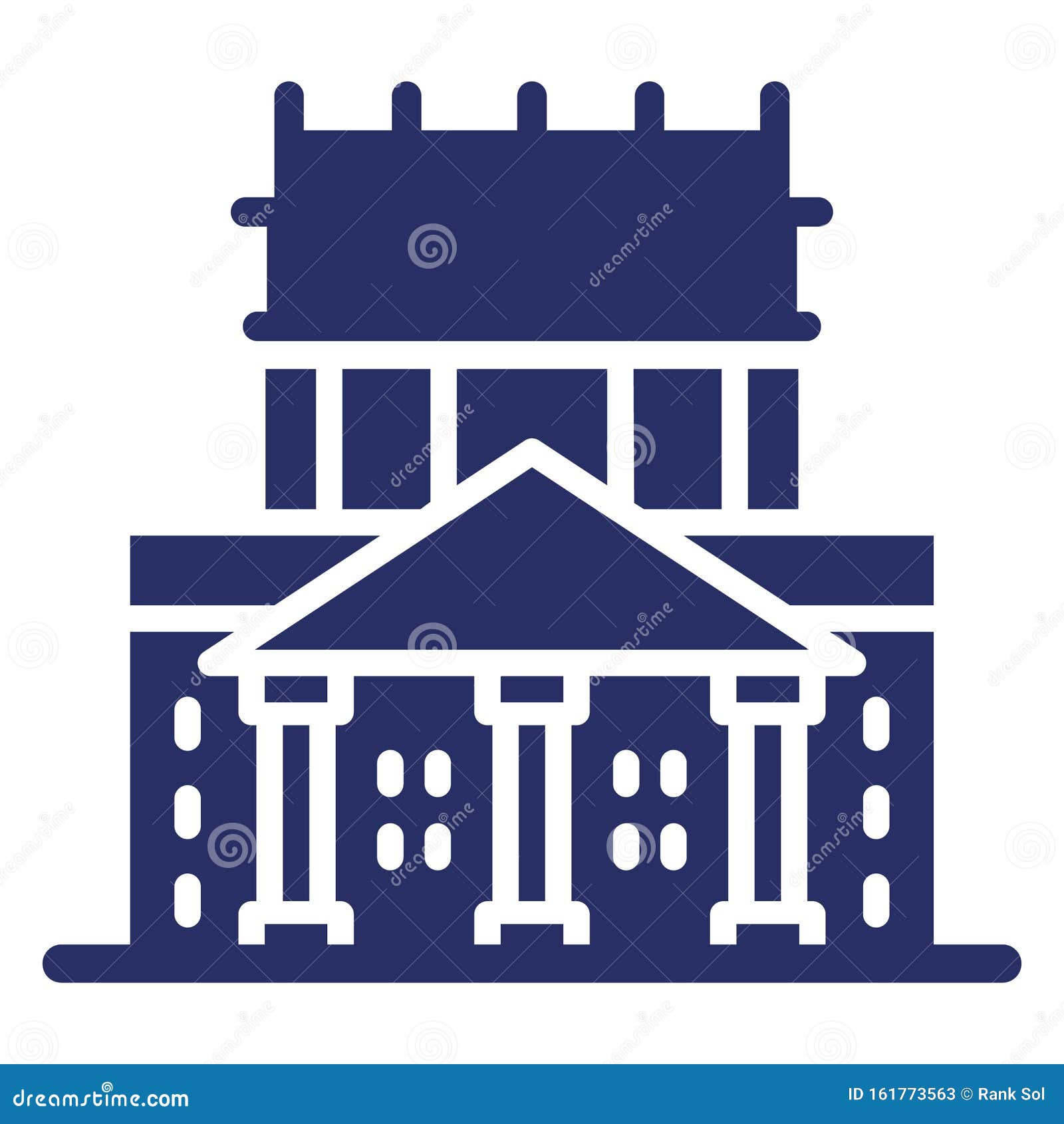 Academic, Educational Building Isolated Vector Icon Which Can Be Easily ...