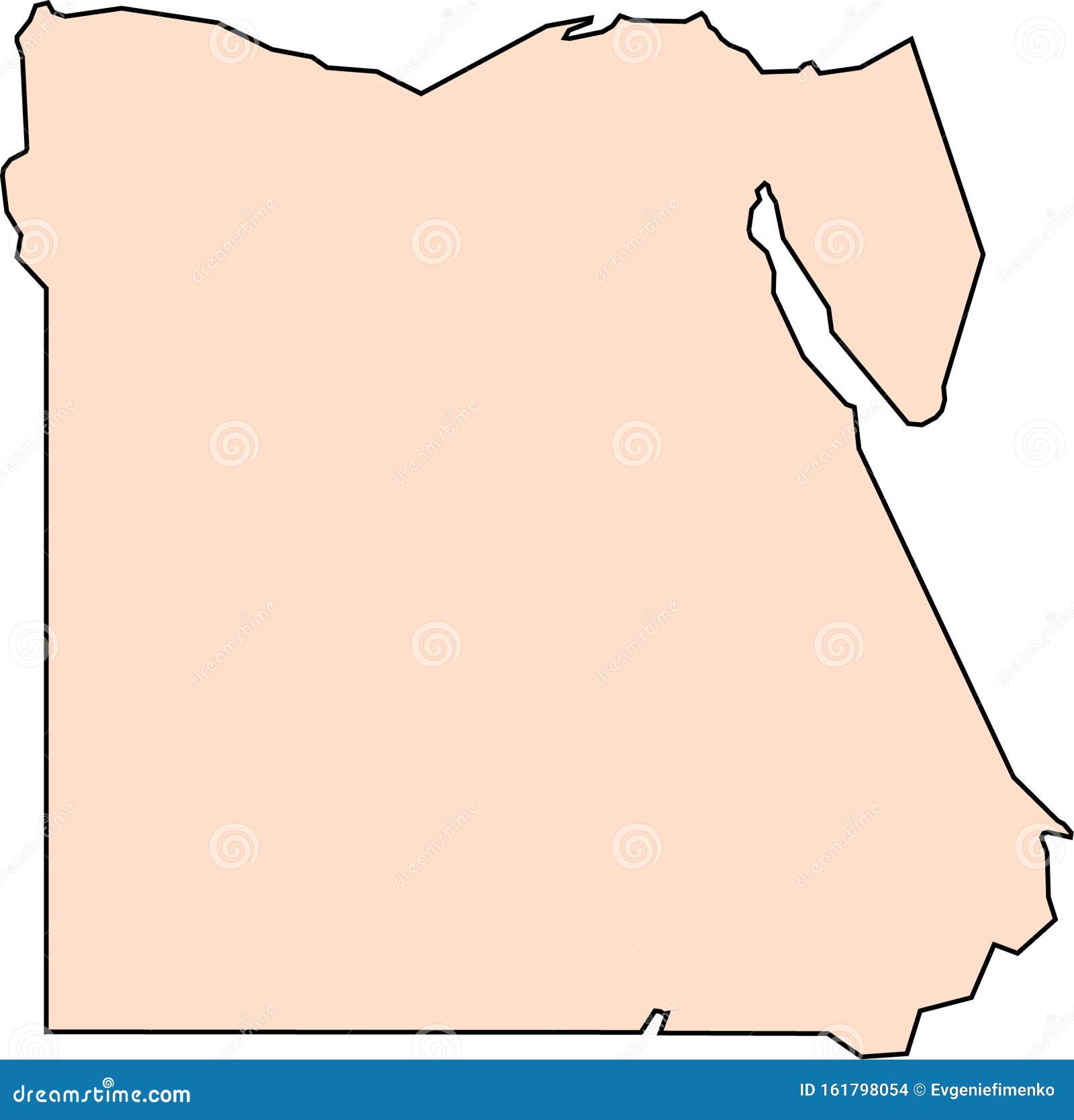 Map of Egypt with Black Contour Lines Stock Vector - Illustration of ...
