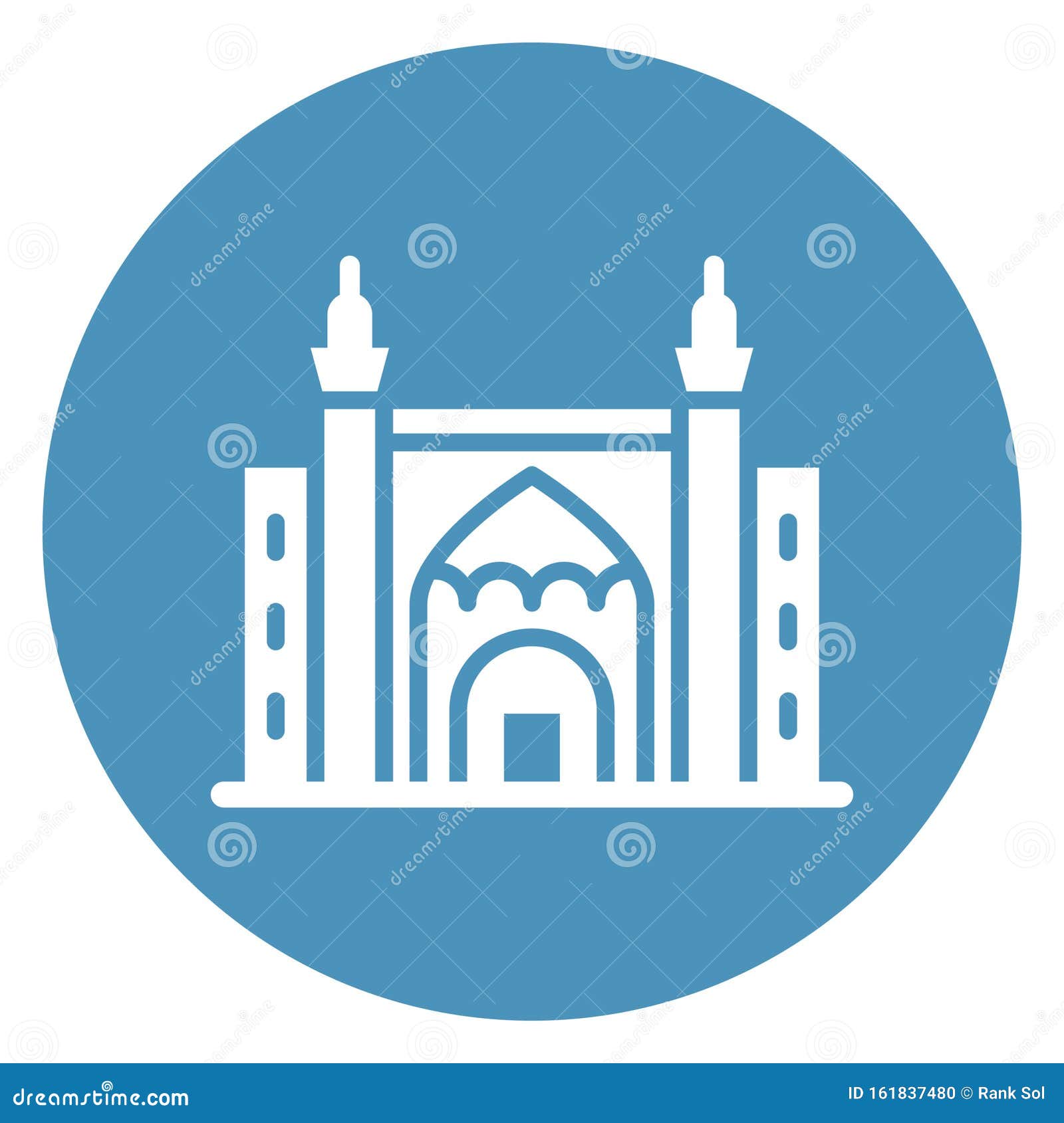 Abbasi Mosque, Iran Landmark Isolated Vector Icon Which Can Be Easily ...