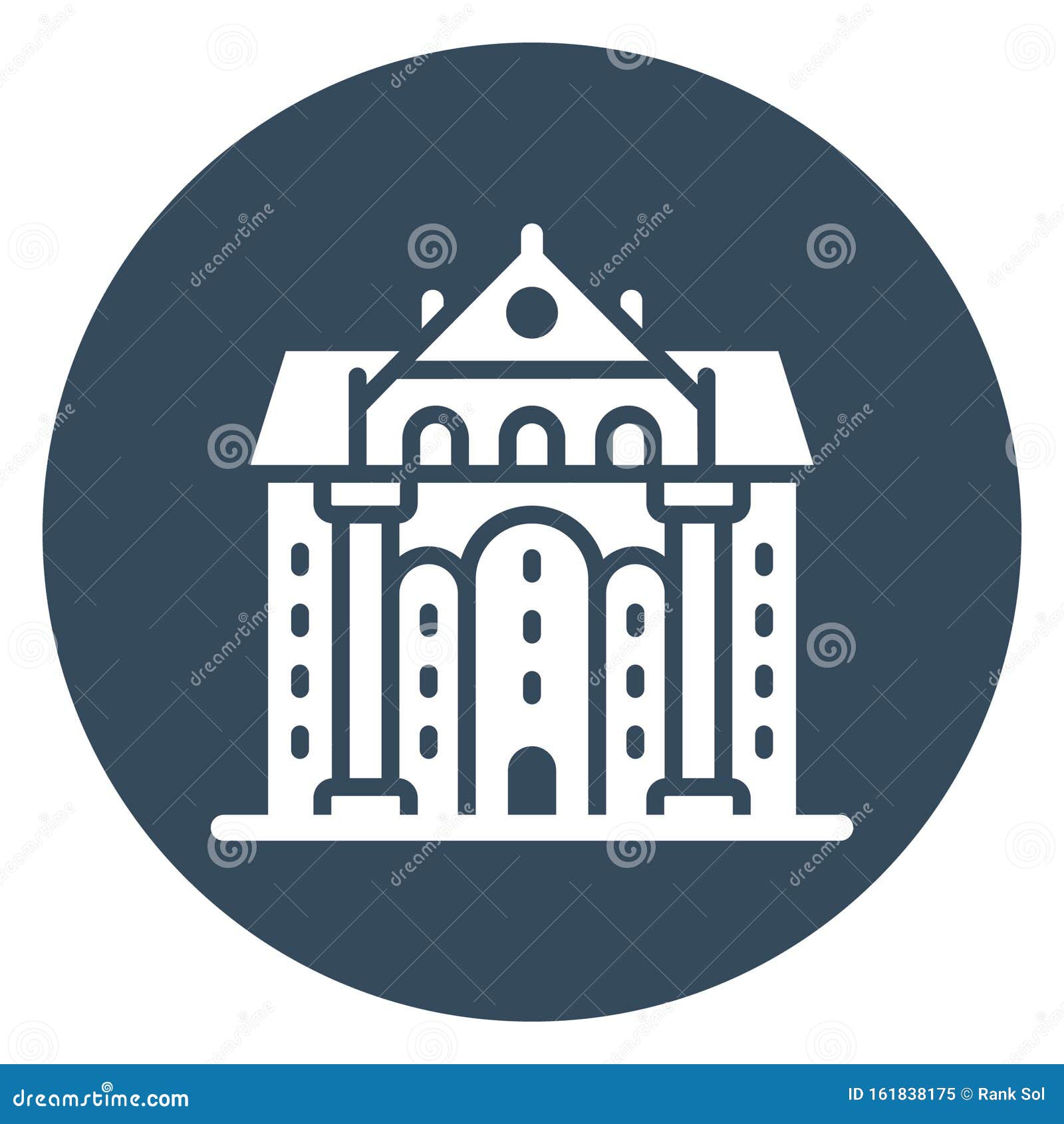 Academic, Educational Building Isolated Vector Icon Which Can Be Easily ...