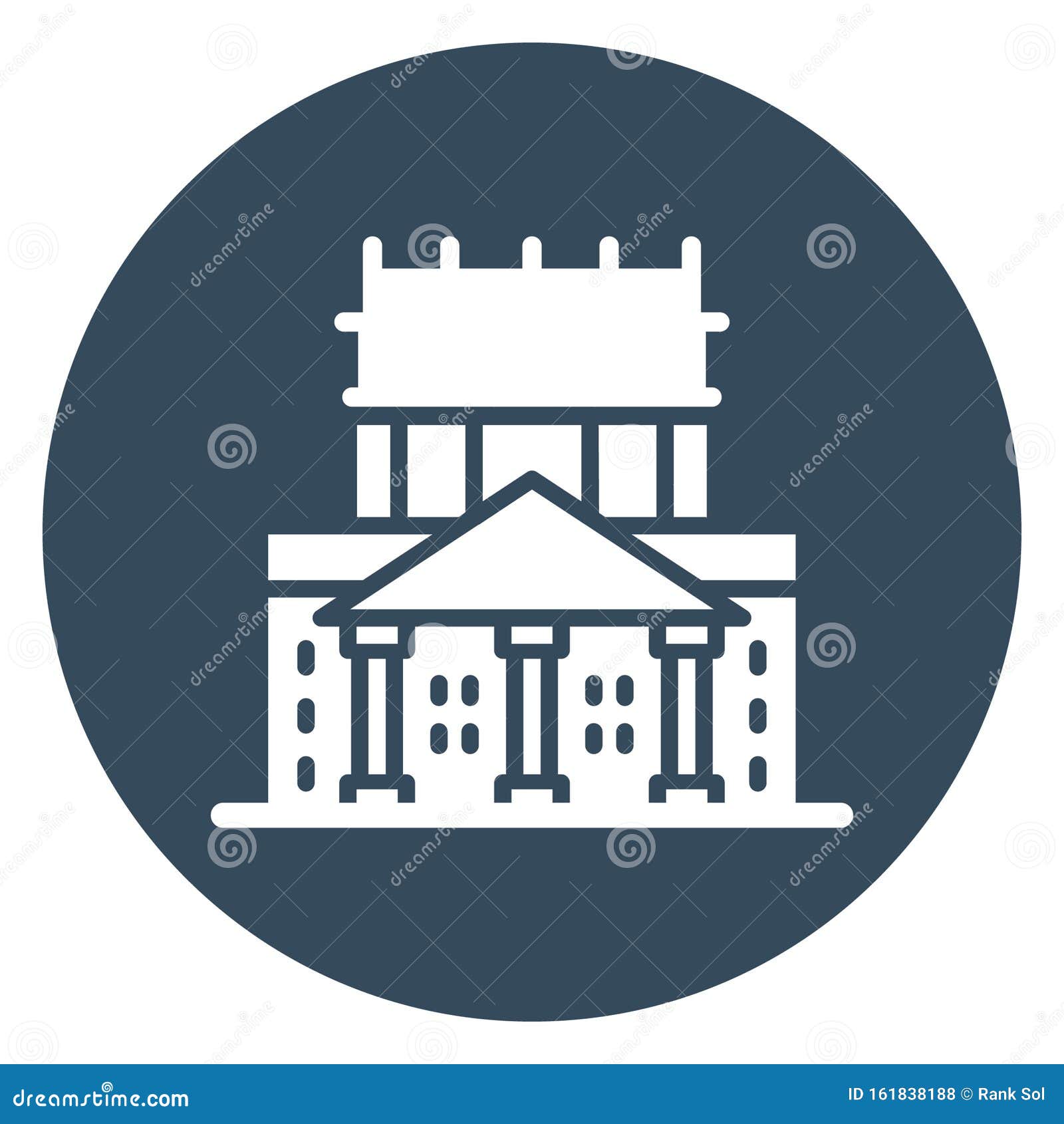 Academic, Educational Building Isolated Vector Icon Which Can Be Easily ...