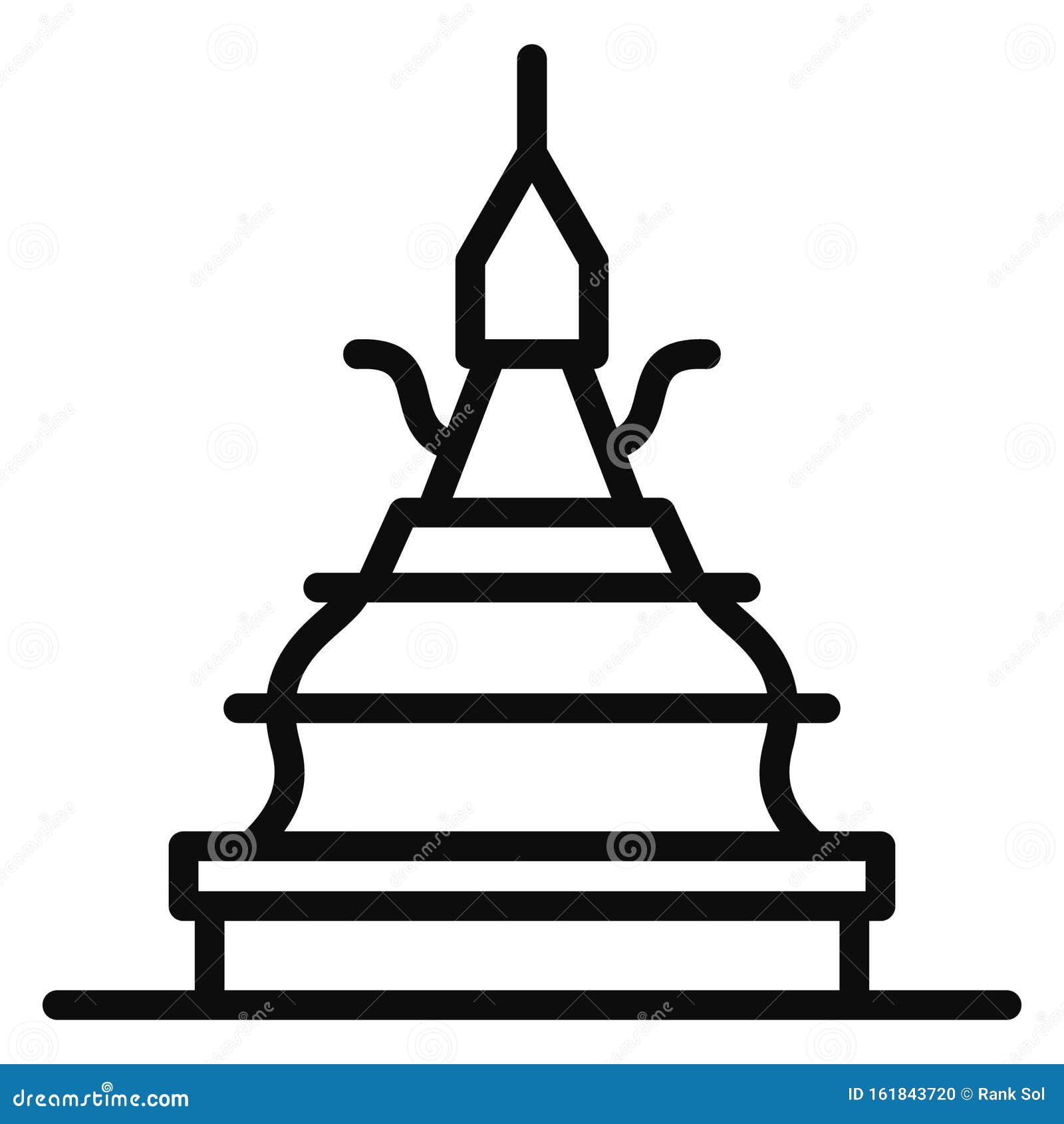 Bagan, Myanmar, Landmarks Silhouette Sunrise Background Vector ...