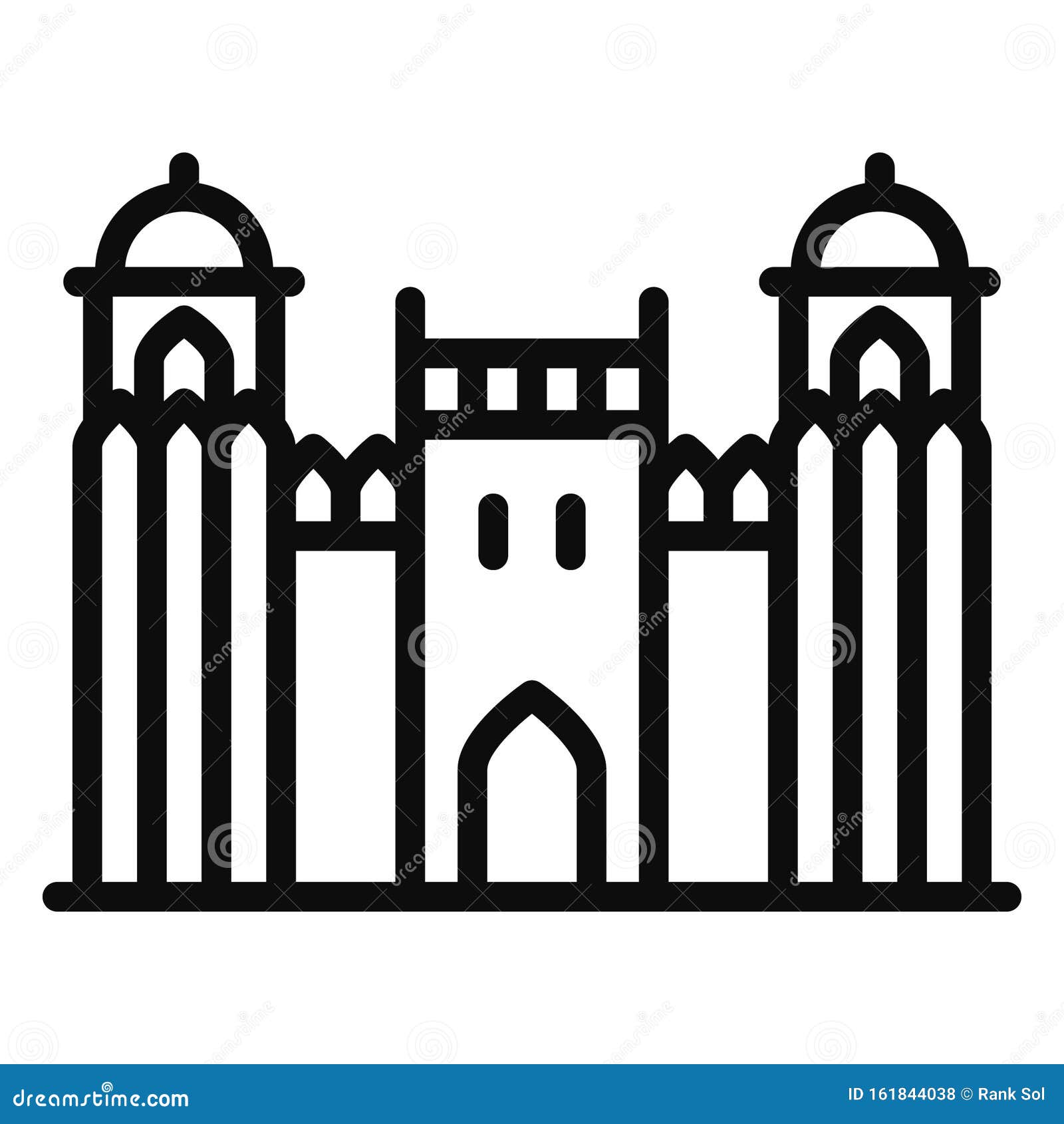 Historic Fort, Lahore Castle Isolated Vector Icon Which Can Be Easily ...