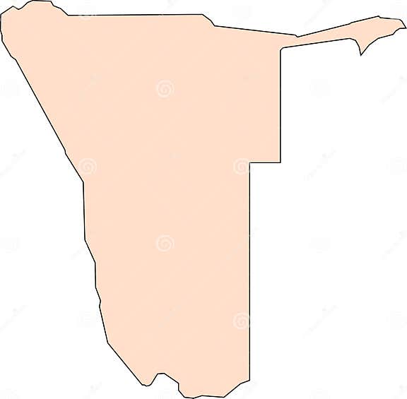 Map of Namibia with Black Contour Lines Stock Vector - Illustration of ...