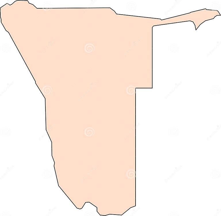 Map of Namibia with Black Contour Lines Stock Vector - Illustration of ...