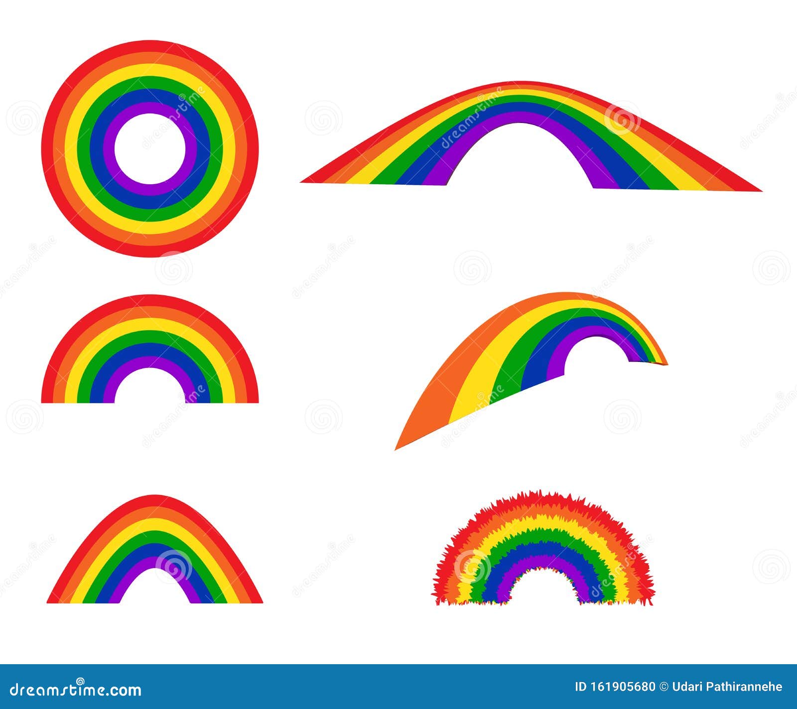 Rainbow Collection on White Stock Vector - Illustration of collection ...