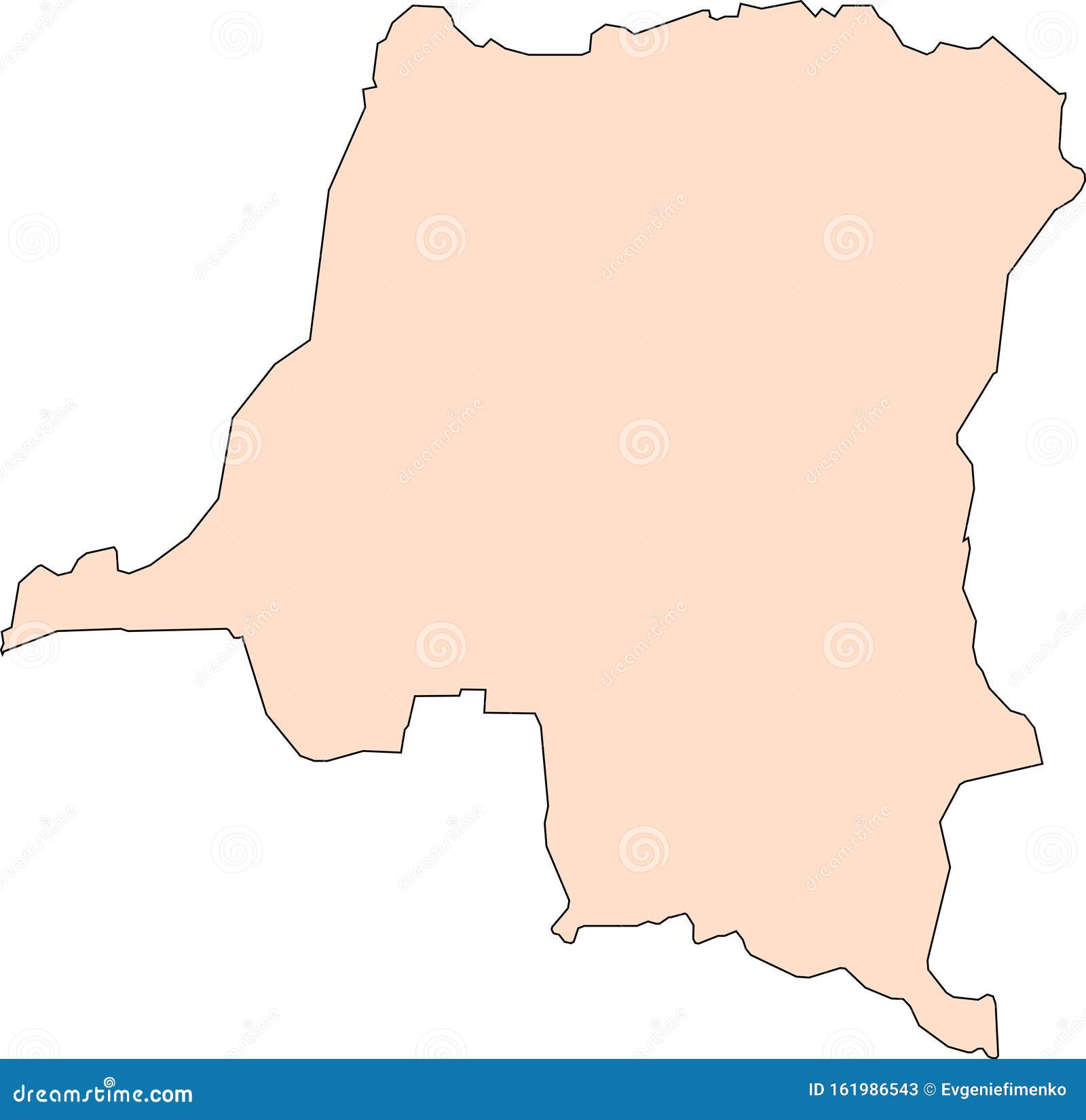 Congo Map. Black Silhouette Country Map Isolated On White Background ...