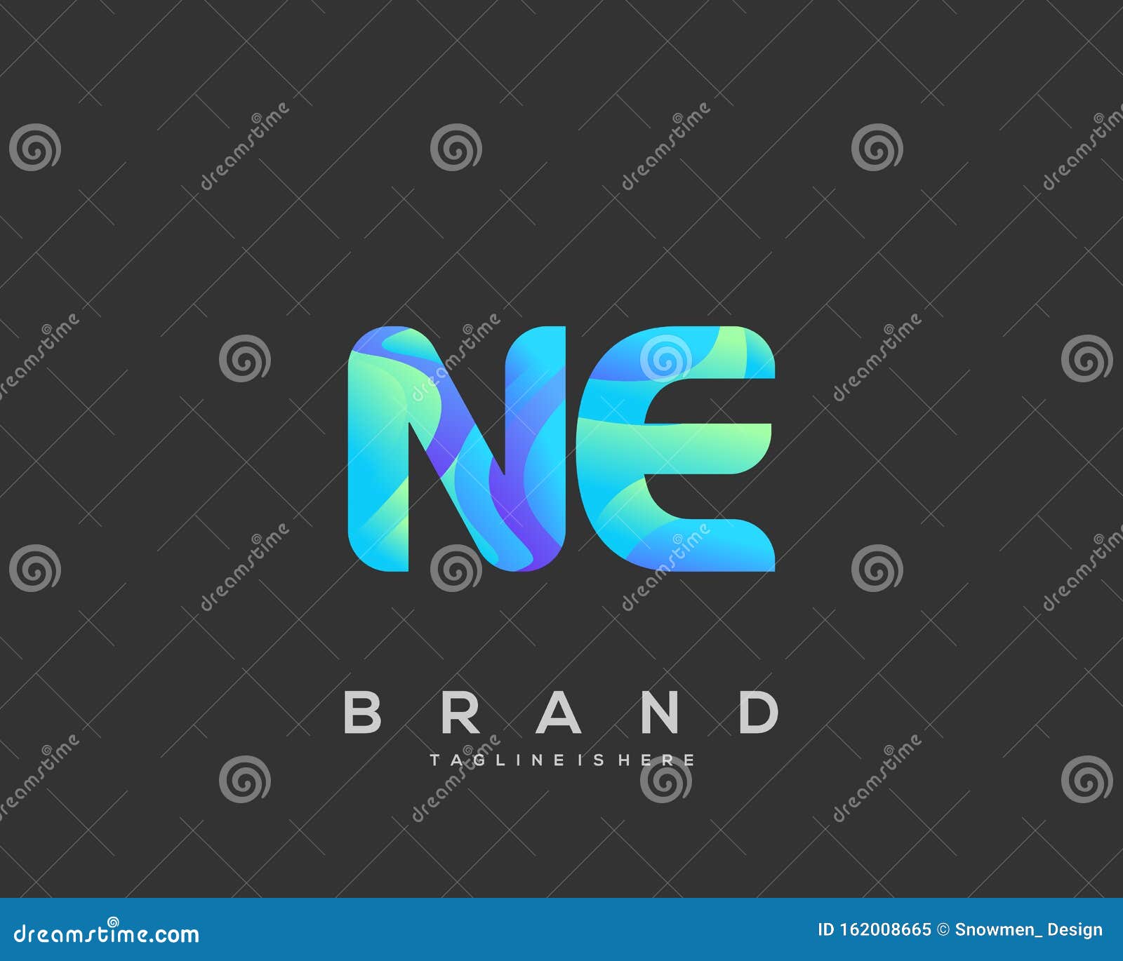 Initial Letter NE Logo with Colorful Circle Background, Letter ...