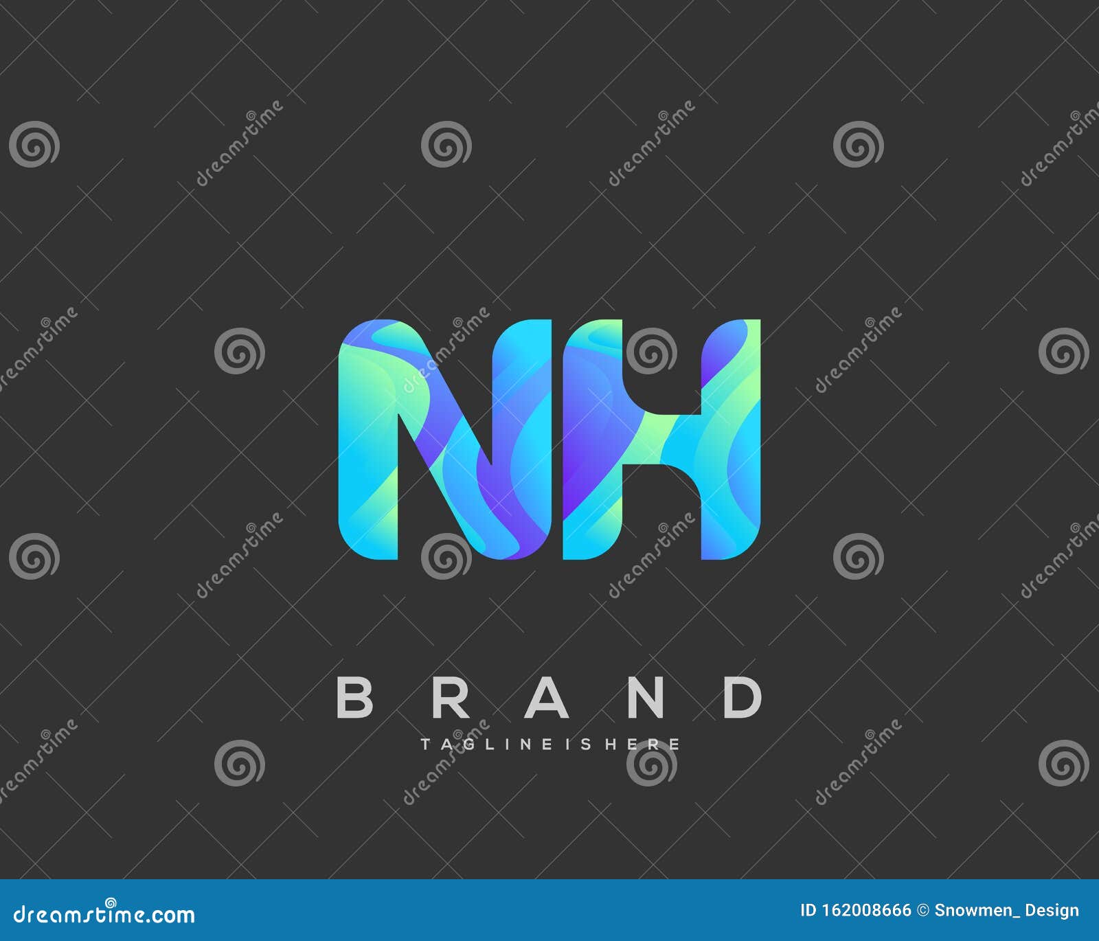 Initial Letter NH Logo with Colorful Circle Background, Letter ...