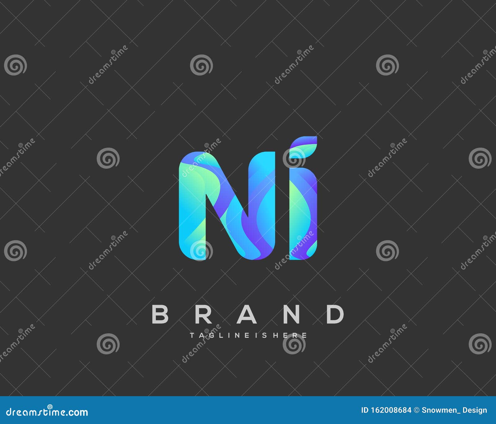 Initial Letter NI Logo with Colorful Circle Background, Letter ...