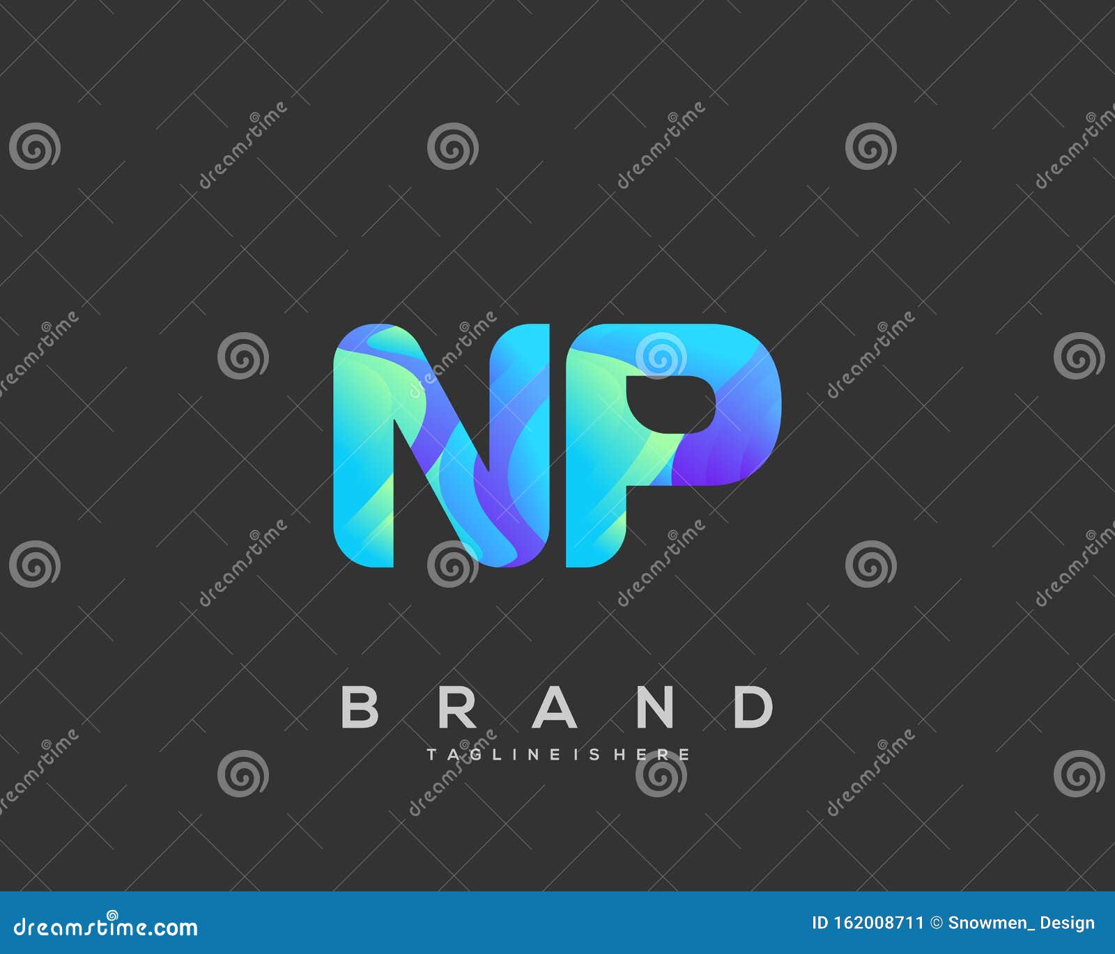 Initial Letter NP Logo with Colorful Circle Background, Letter ...