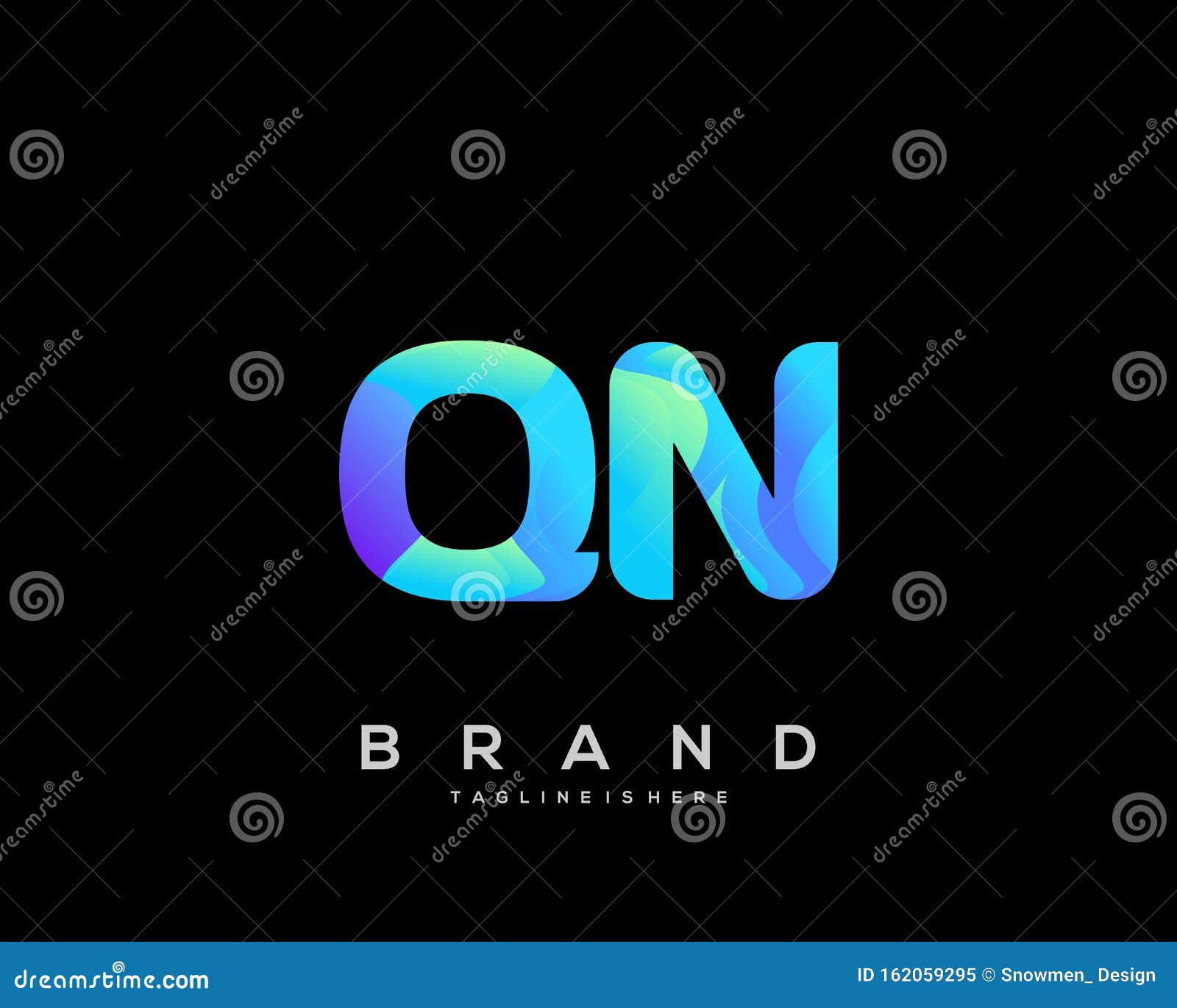 Initial Letter QN Logo with Colorful Circle Background, Letter ...