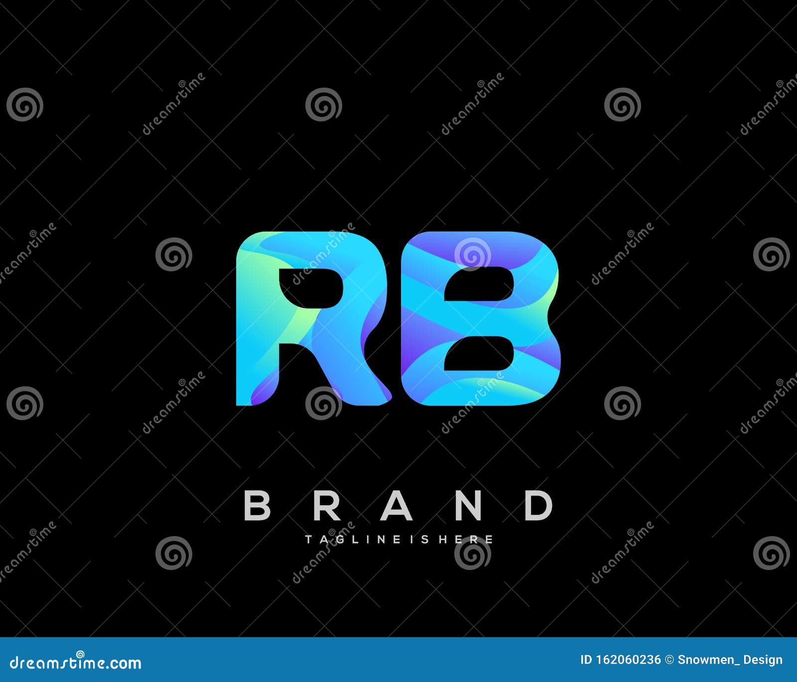 Initial Letter RB Logo with Colorful Circle Background, Letter ...
