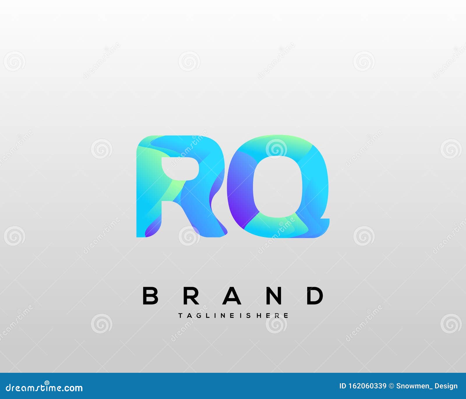 Initial Letter RQ Logo with Colorful Circle Background, Letter ...