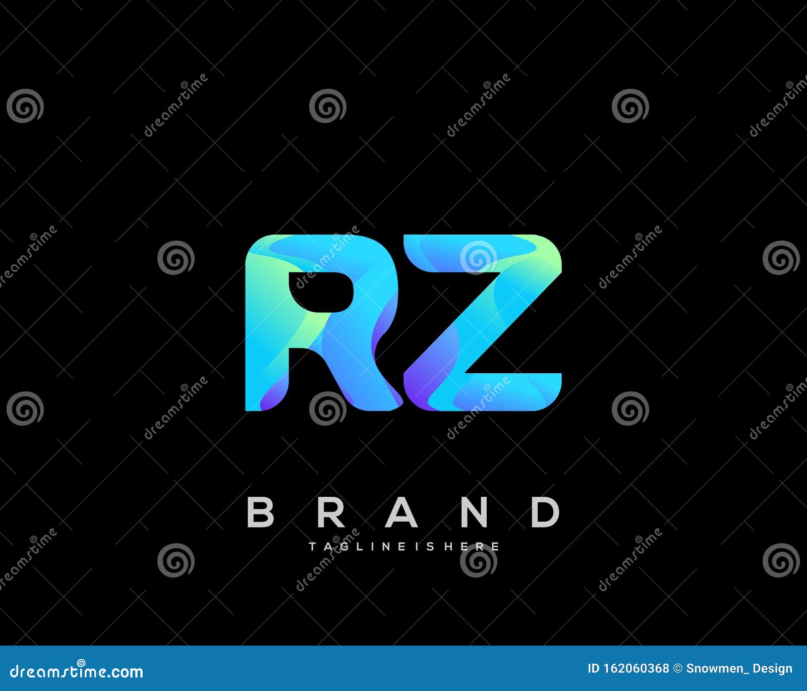 Initial Letter RZ Logo with Colorful Circle Background, Letter ...