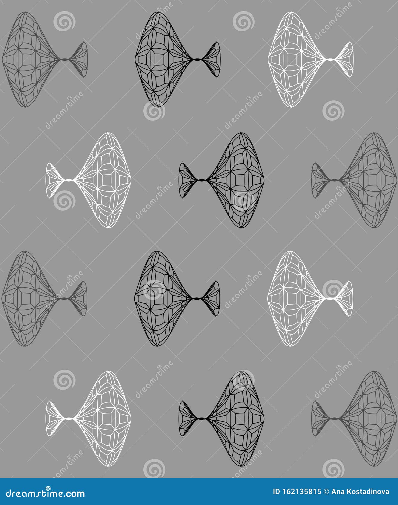 Repeat Pattern of Geometric Fish Stock Vector - Illustration of pattern ...