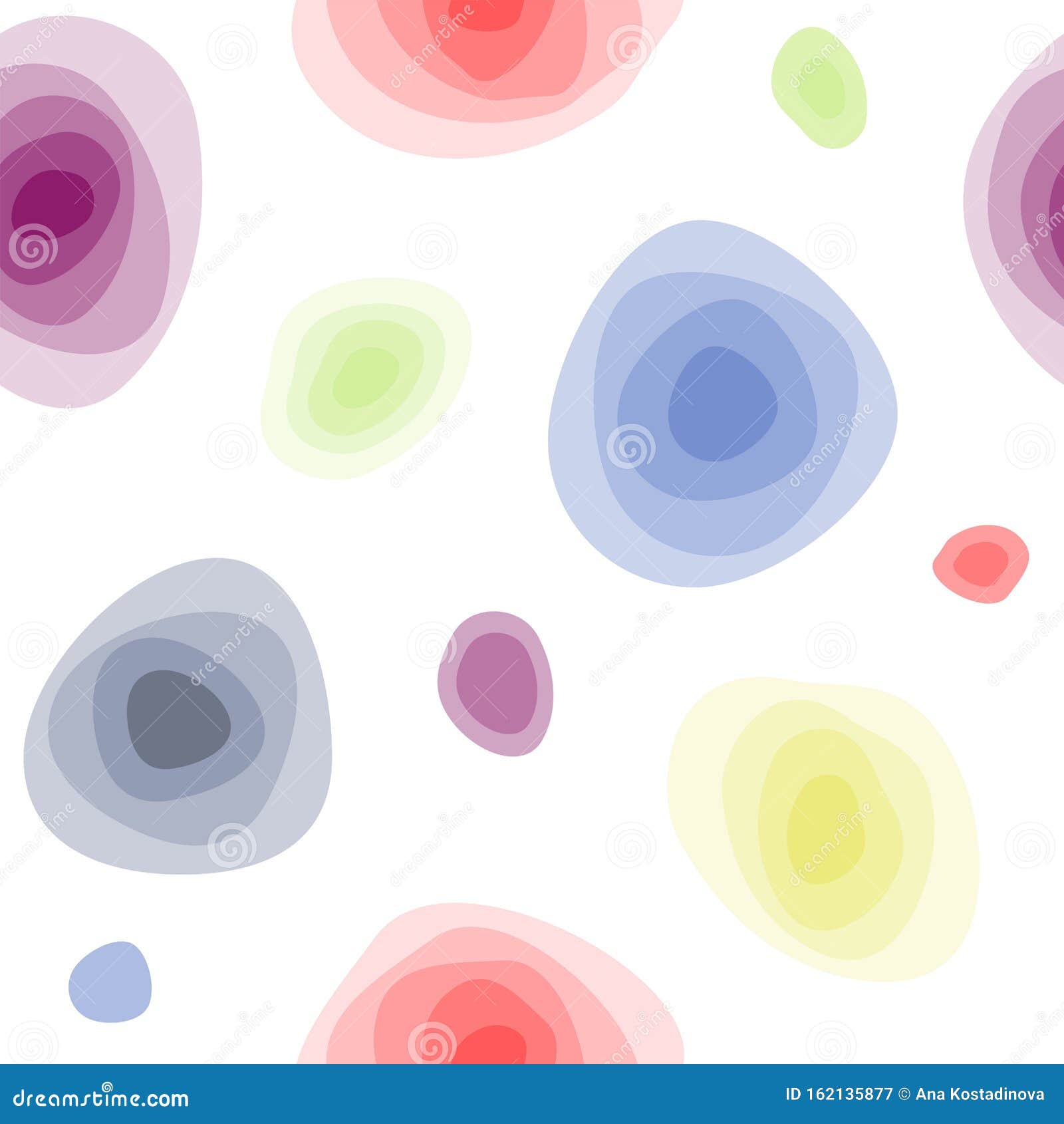 Seamless Pattern of Monochrome Irregular Circles Stock Vector ...