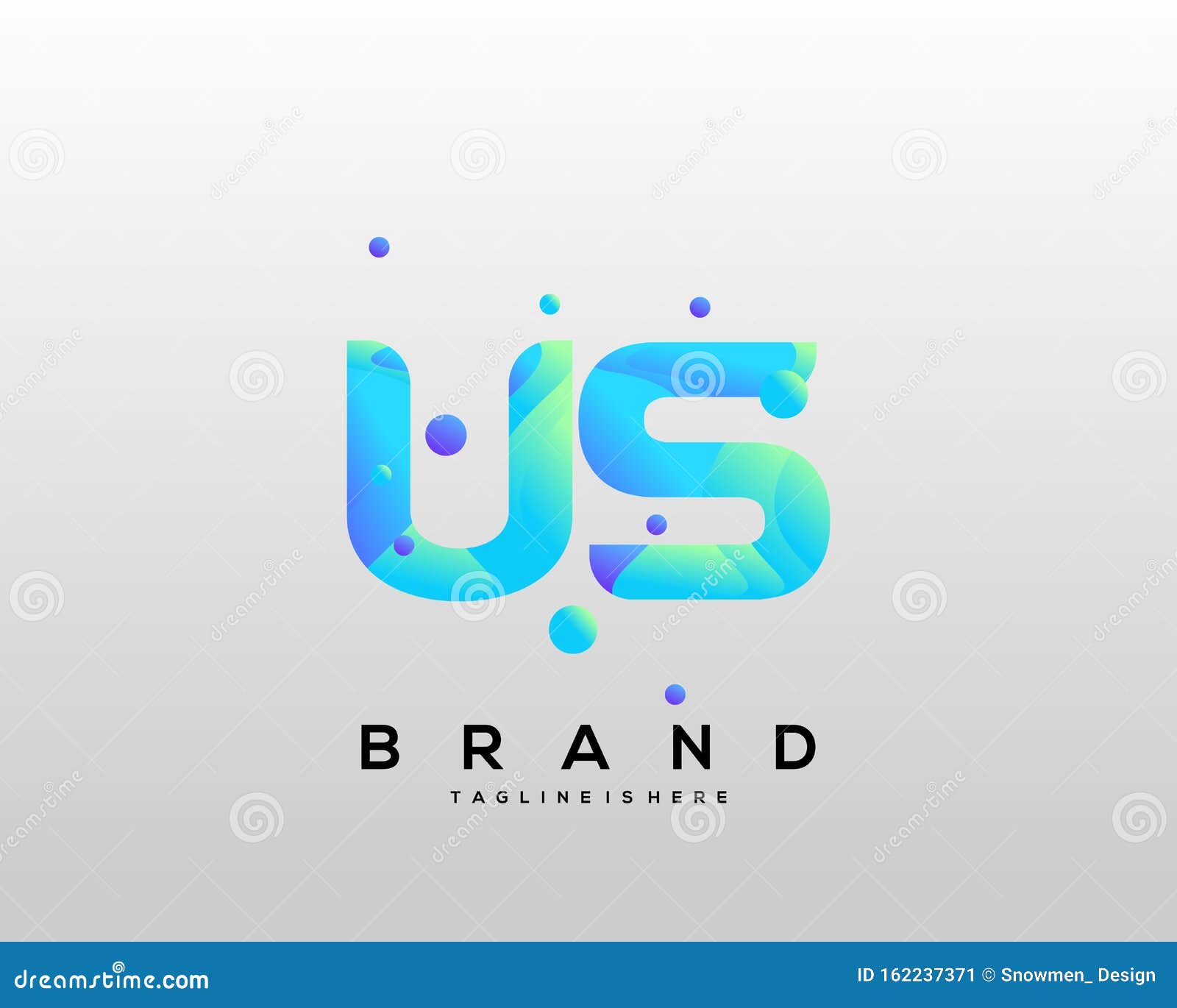 Initial Letter US Logo with Colorful Circle Background, Letter ...