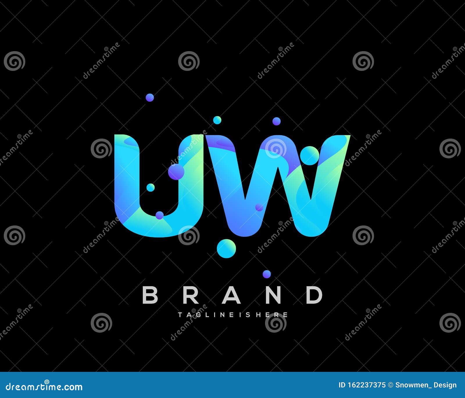 Initial Letter UW Logo with Colorful Circle Background, Letter ...