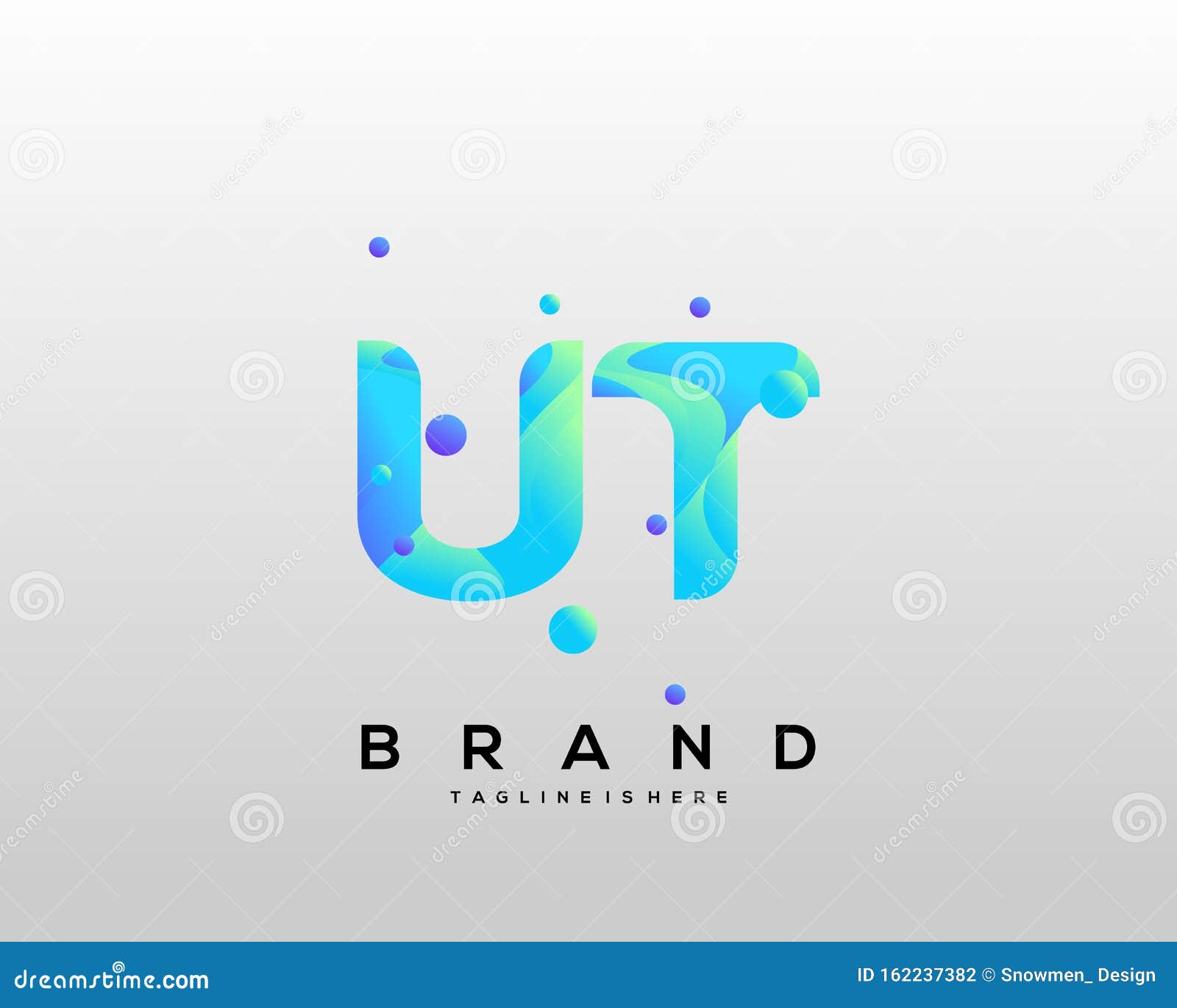 Initial Letter UT Logo with Colorful Circle Background, Letter ...