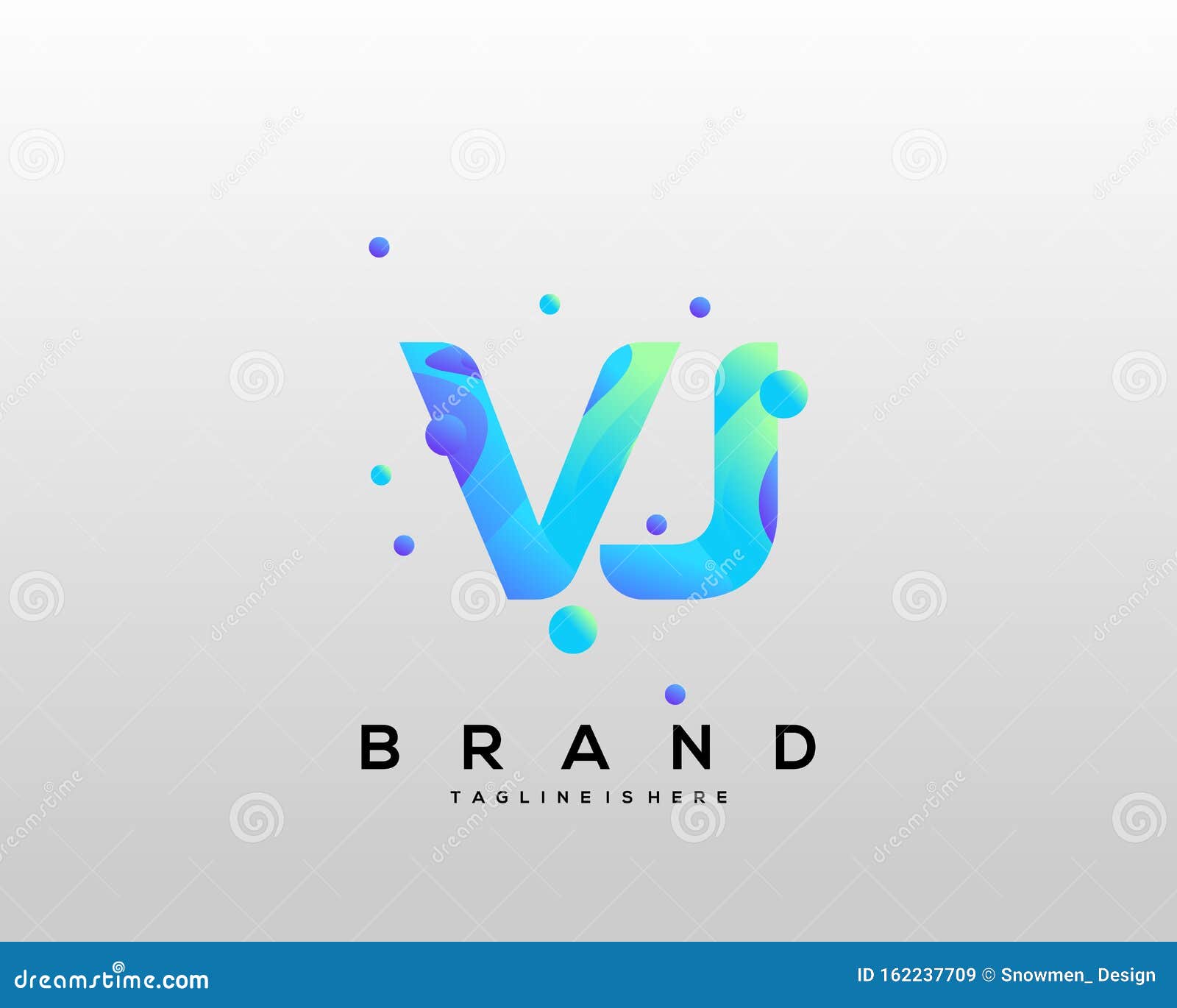 Initial Letter VJ Logo with Colorful Circle Background, Letter ...